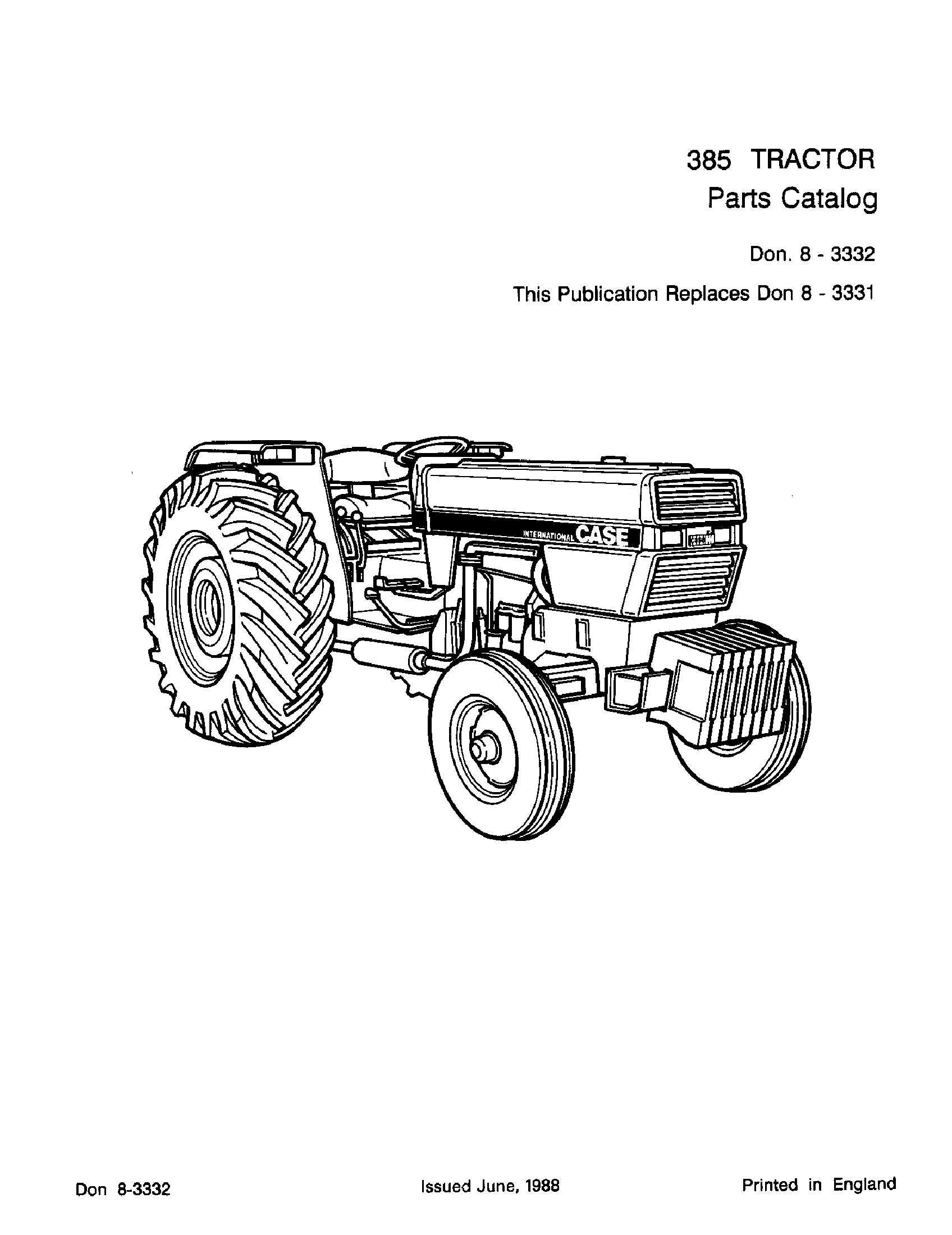 Case IH 385 - CASE IH TRACTOR (P.I.N. 5001 TO 5287 & P.I.N. 18001 ...