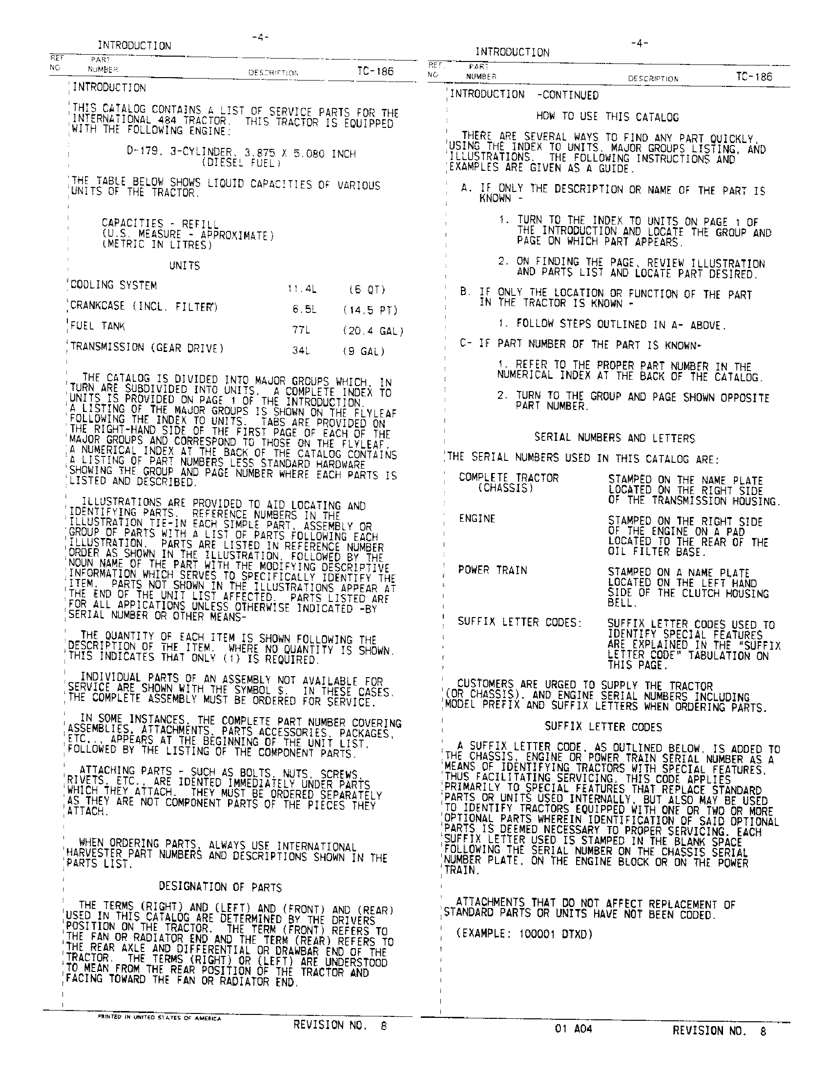 Case IH 484 - INTERNATIONAL DIESEL TRACTOR (NORTH AMERICA)(01/78 - 12/ ...
