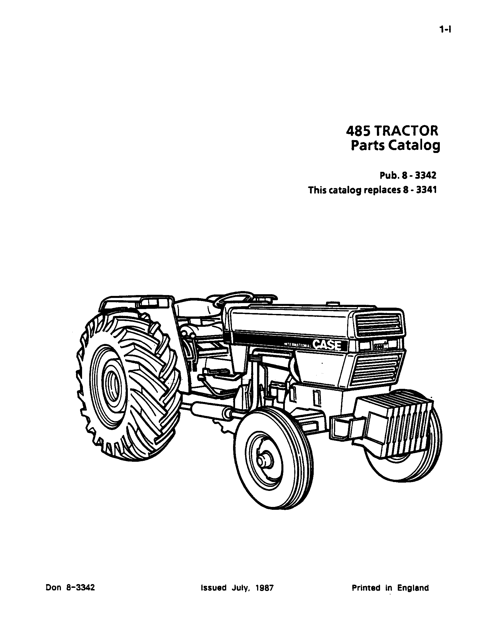 Case IH 485 - CASE IH TRACTOR(01/85 - 12/90) Parts Diagrams