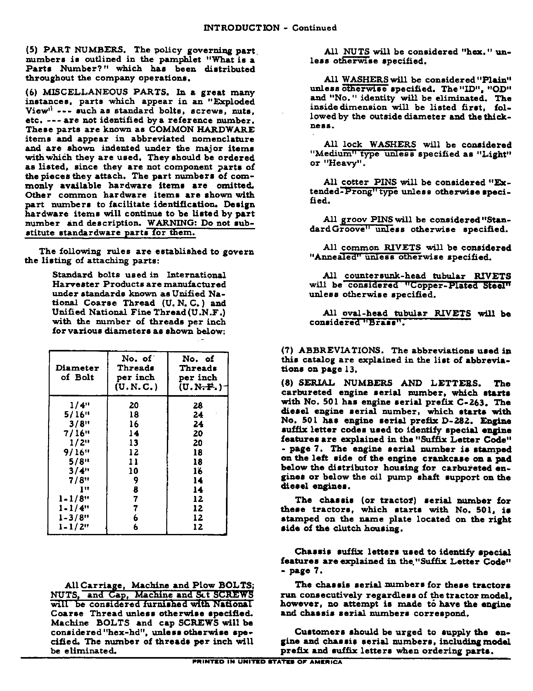 Case IH 660 - INTERNATIONAL DIESEL TRACTOR(01/59 - 12/63) Parts Diagrams