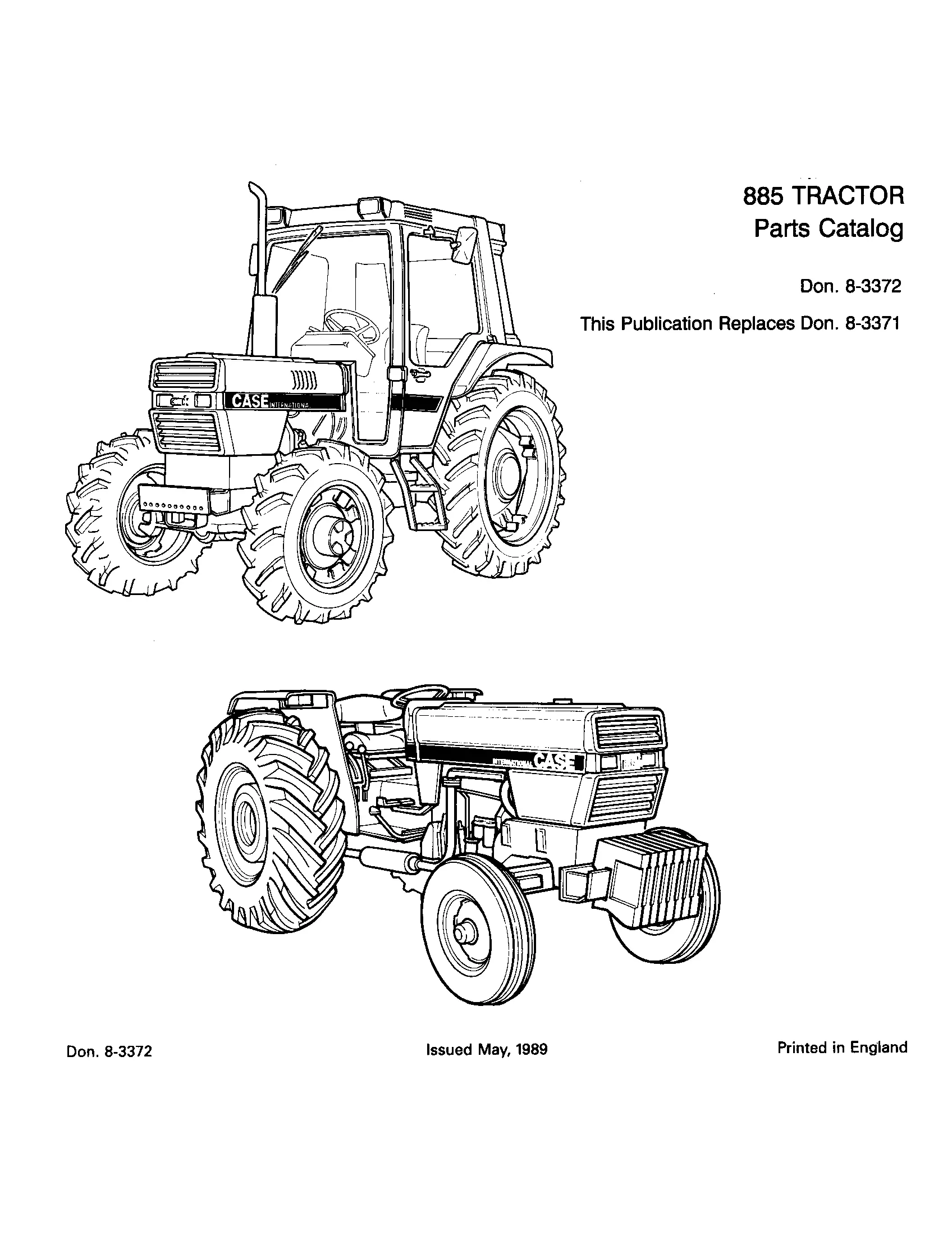 Case IH 885 - CASE IH TRACTOR (NORTH AMERICA)(01/85 - 12/90) Parts Diagrams