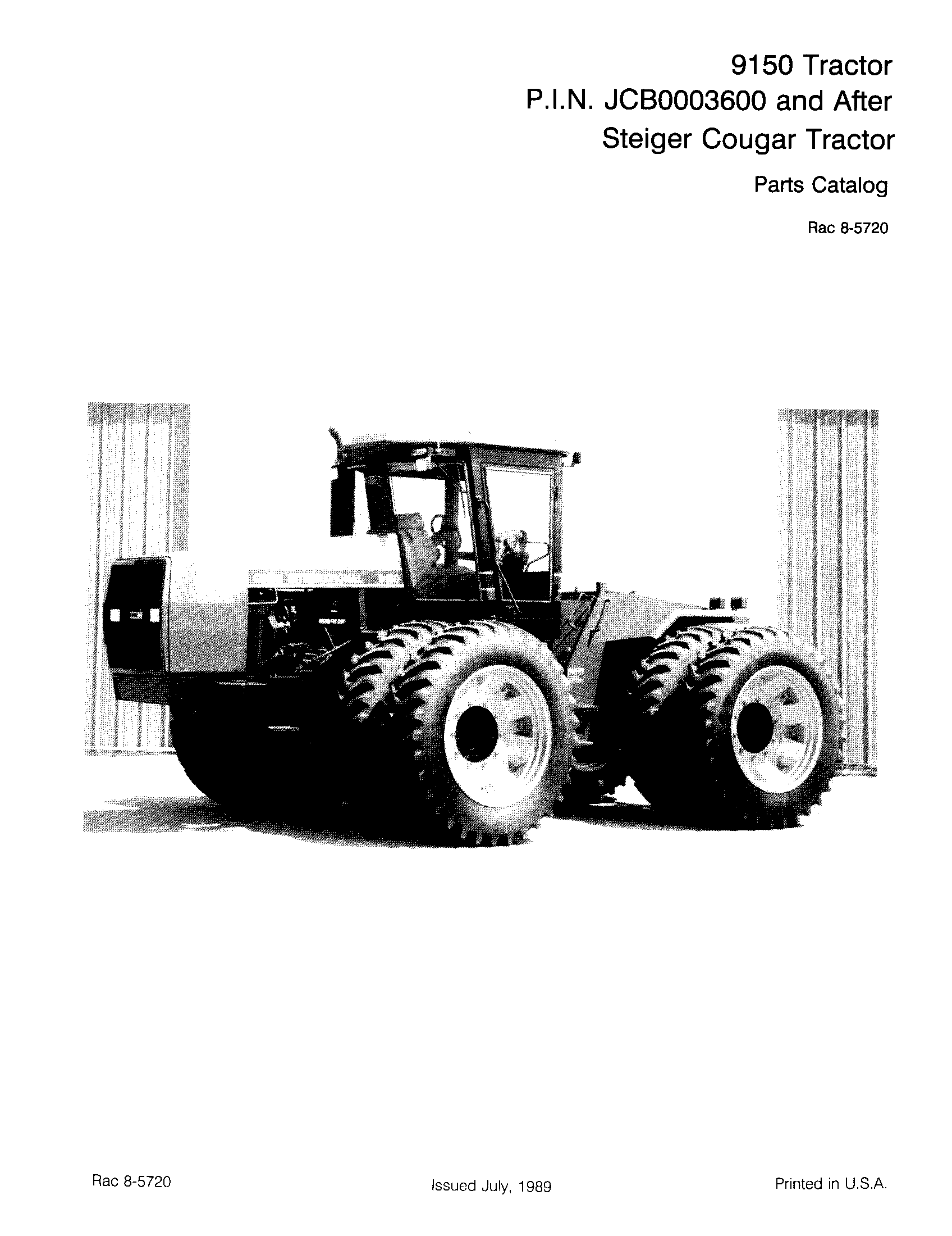 Case IH 9150 - CASE IH STEIGER 4WD TRACTOR (S/N JCB0003600 & AFTER)(01/ ...