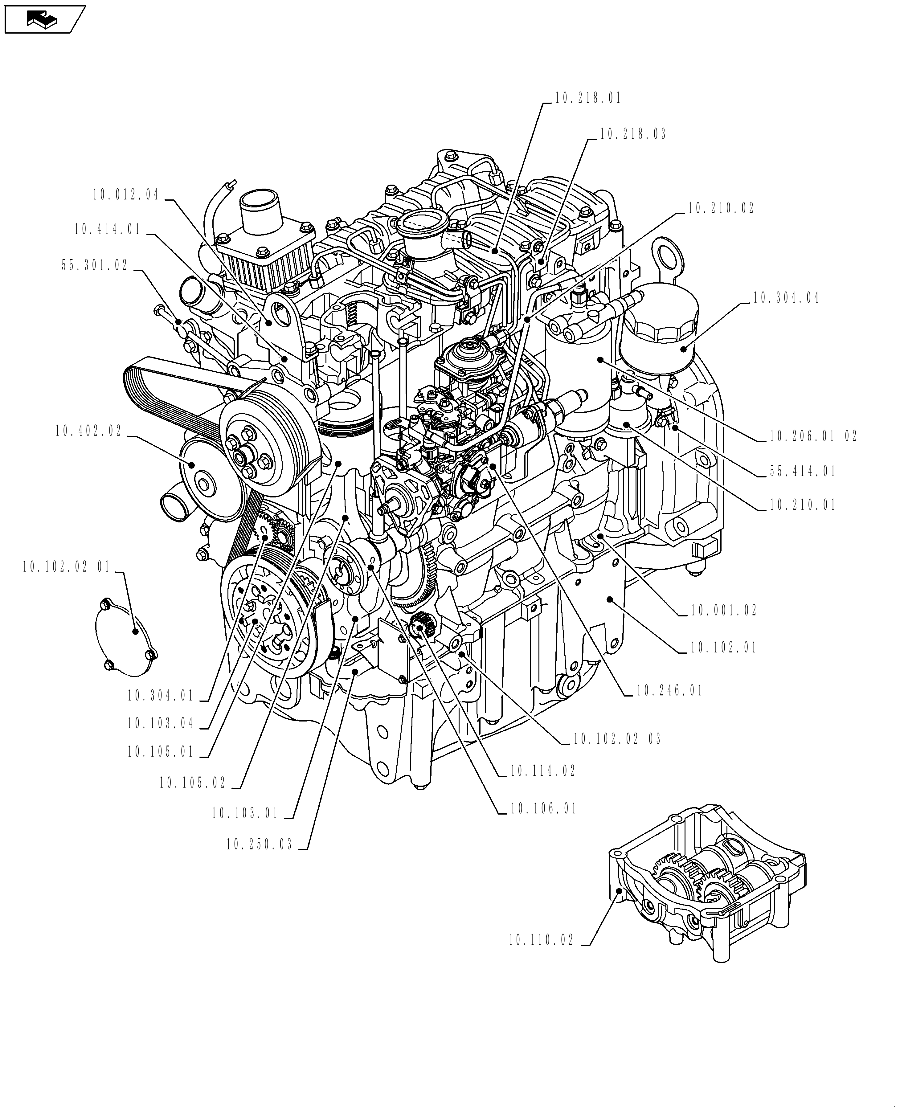 Case IH F5AE9454J A002 - ENGINE - 84274461(04/10 - 12/10) Parts Diagrams