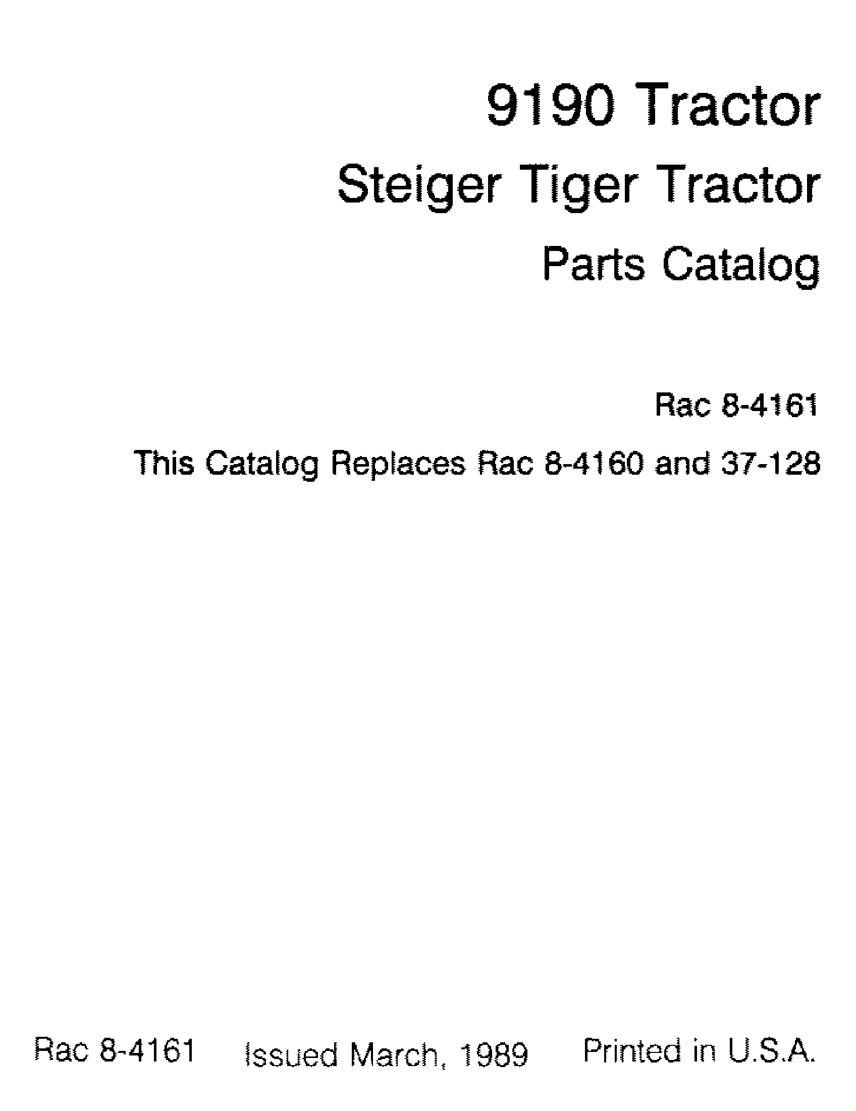 Case IH KP-525 - STEIGER TIGER TRACTOR(01/84 - 12/90) Parts Diagrams