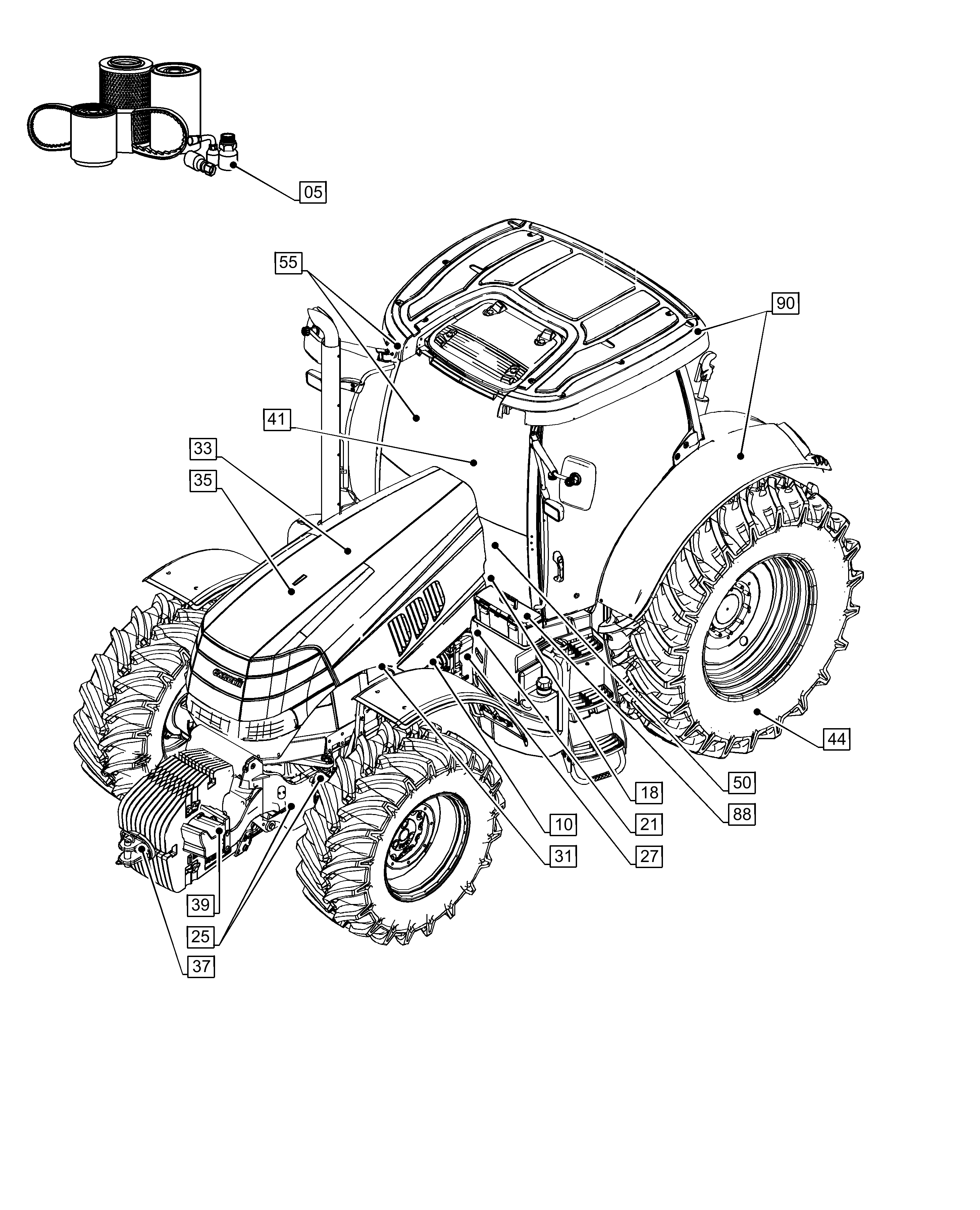 Case IH PUMA 150 - TRACTOR - TIER 4B(04/14 - 11/15) Parts Diagrams