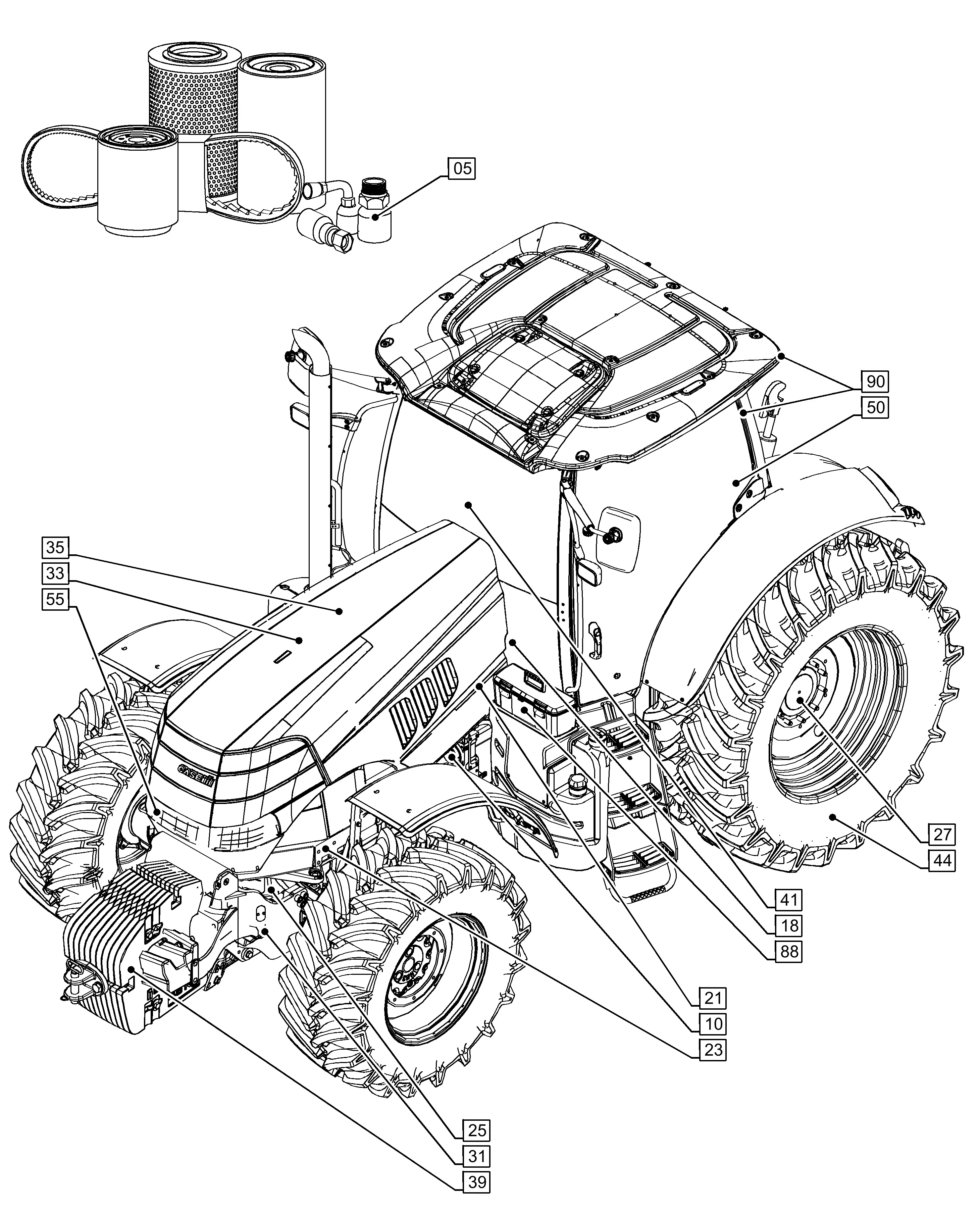 Case IH PUMA 150 CVT - TRACTOR - TIER 4B - MY18(09/17 - ) Parts Diagrams