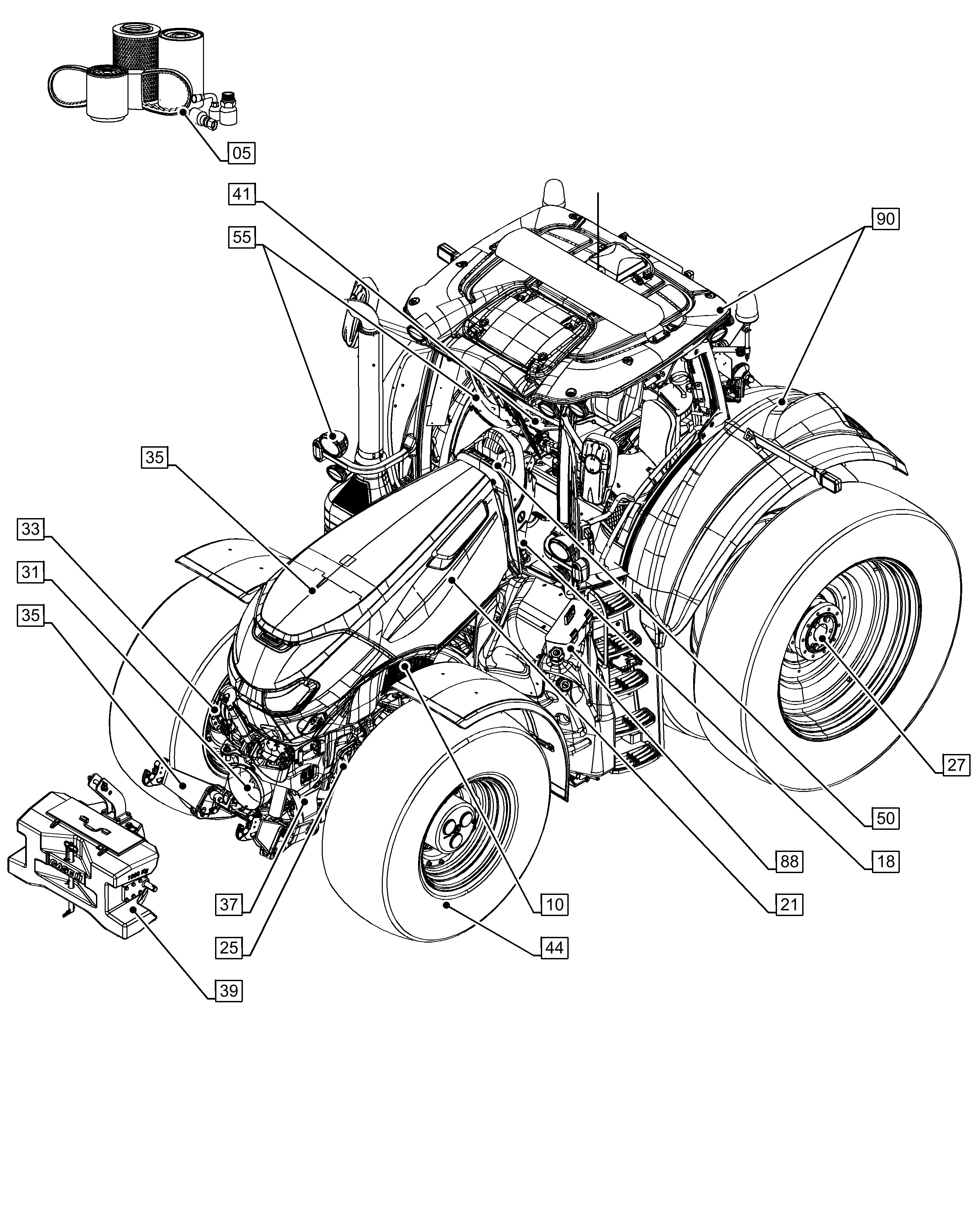 Case IH PUMA 200 CVT - TRACTOR - TIER 4B - MY18(09/17 - ) Parts Diagrams
