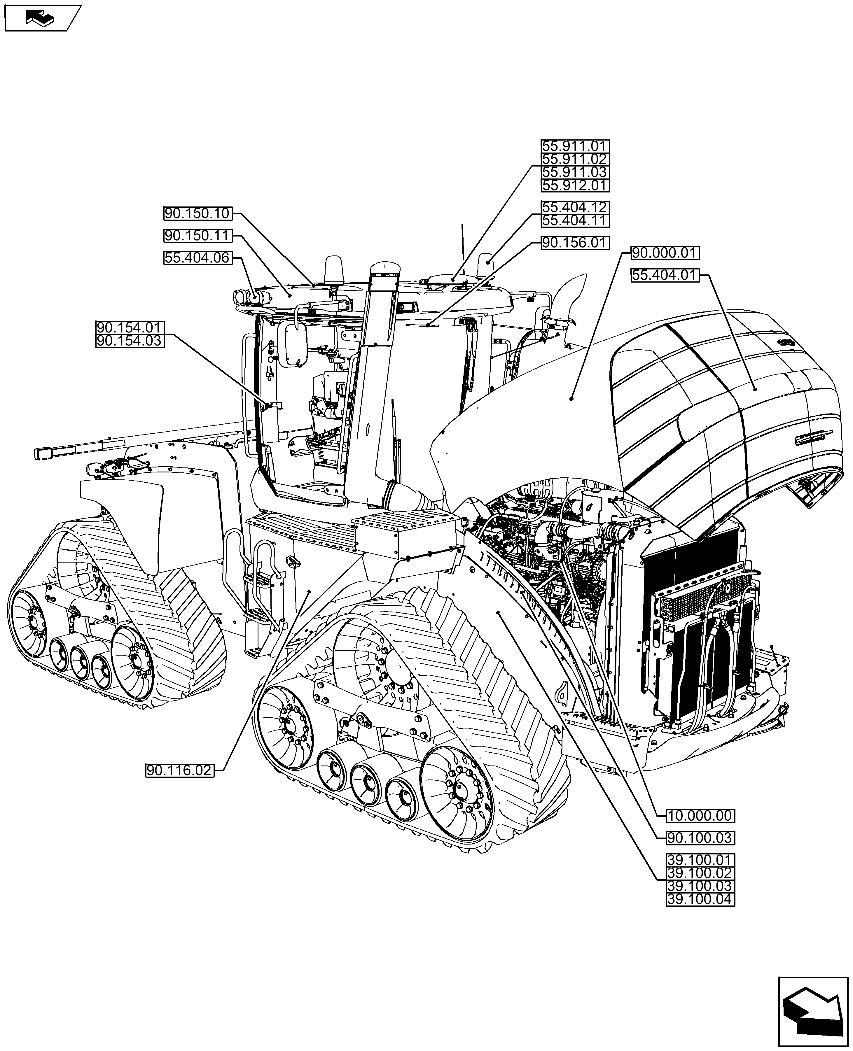 Case IH QUADTRAC 500 - 4WD TRACTOR(04/11 - 12/14) Parts Diagrams