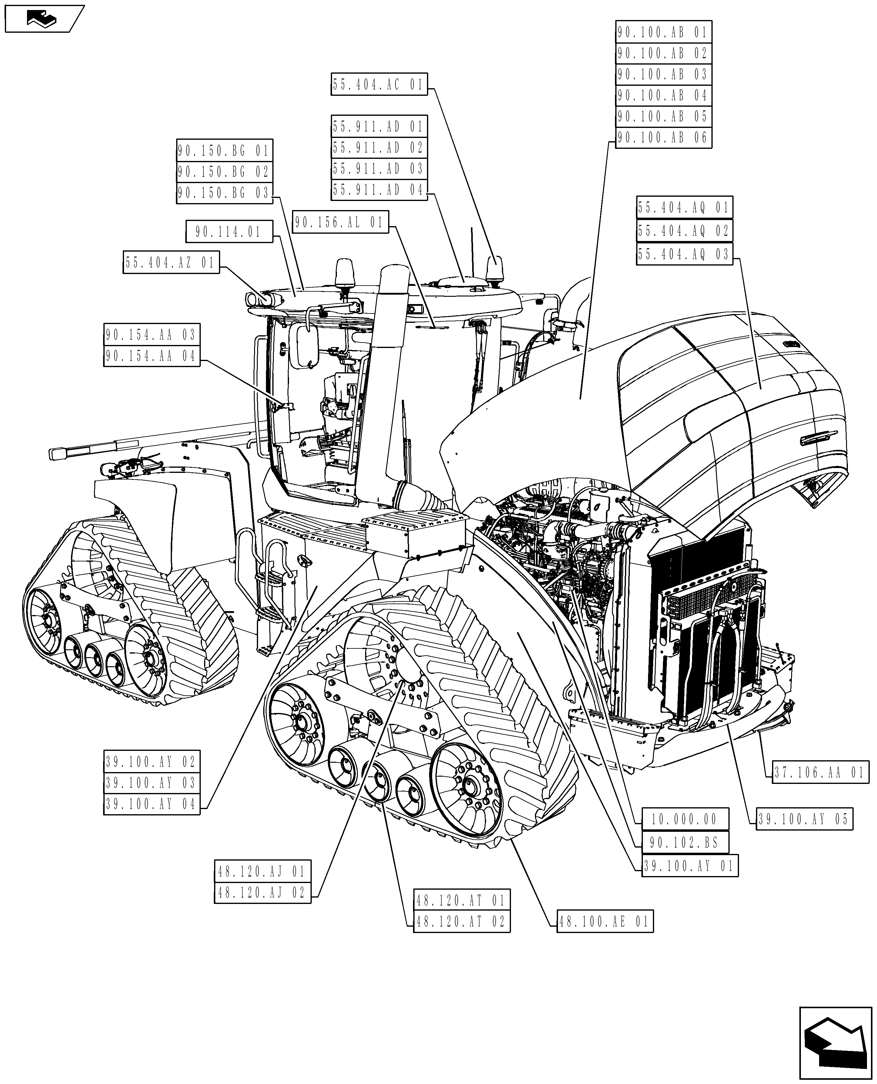 Case IH STEIGER 450 - ROW TRAC TRACTOR(01/13 - 02/14) Parts Diagrams
