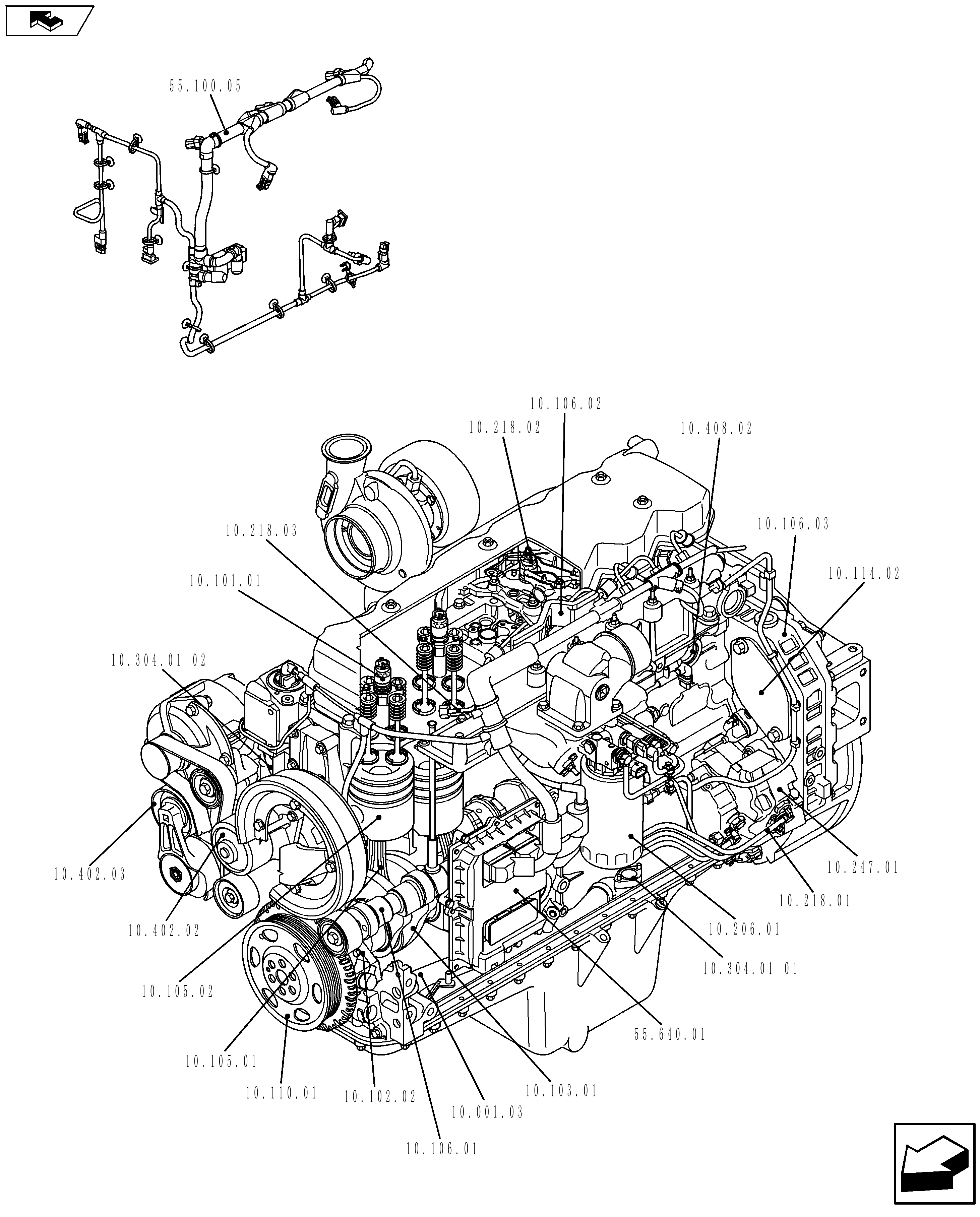 Case IH F4HFE6131 A005 ENGINE 5801425077 - 84387924 01/11 Parts Diagrams