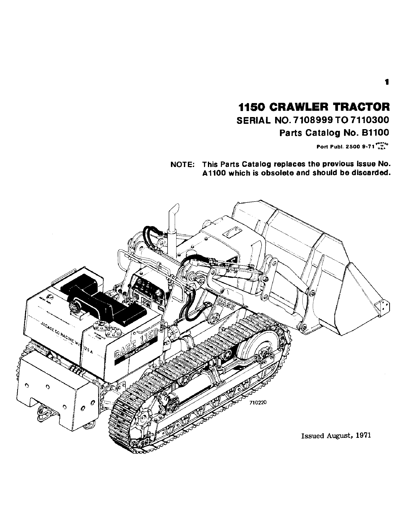 Case IH 1150 CASE TORQUE CONVERTER CRAWLER TRACTOR (S/N 7109000 TO ...