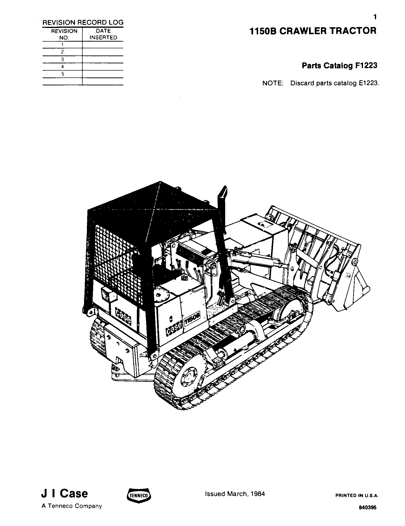 Case IH 1150B CASE CRAWLER TRACTOR 01/73 12/84 Parts Diagrams