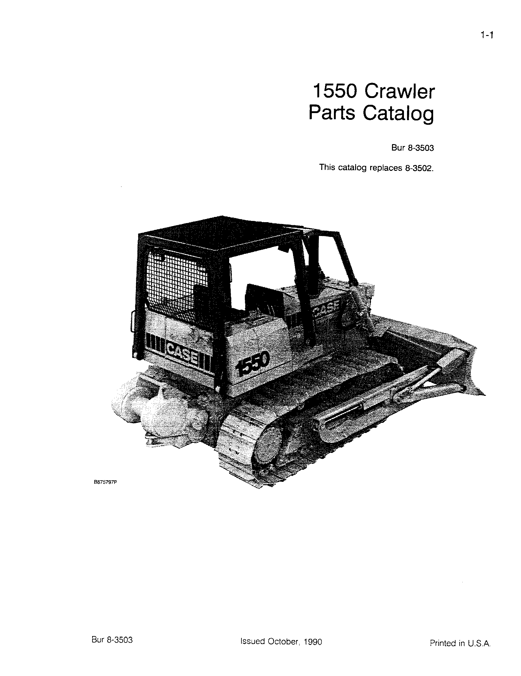 Case IH 1550 CASE CRAWLER TRACTOR 01/88 12/94 Parts Diagrams