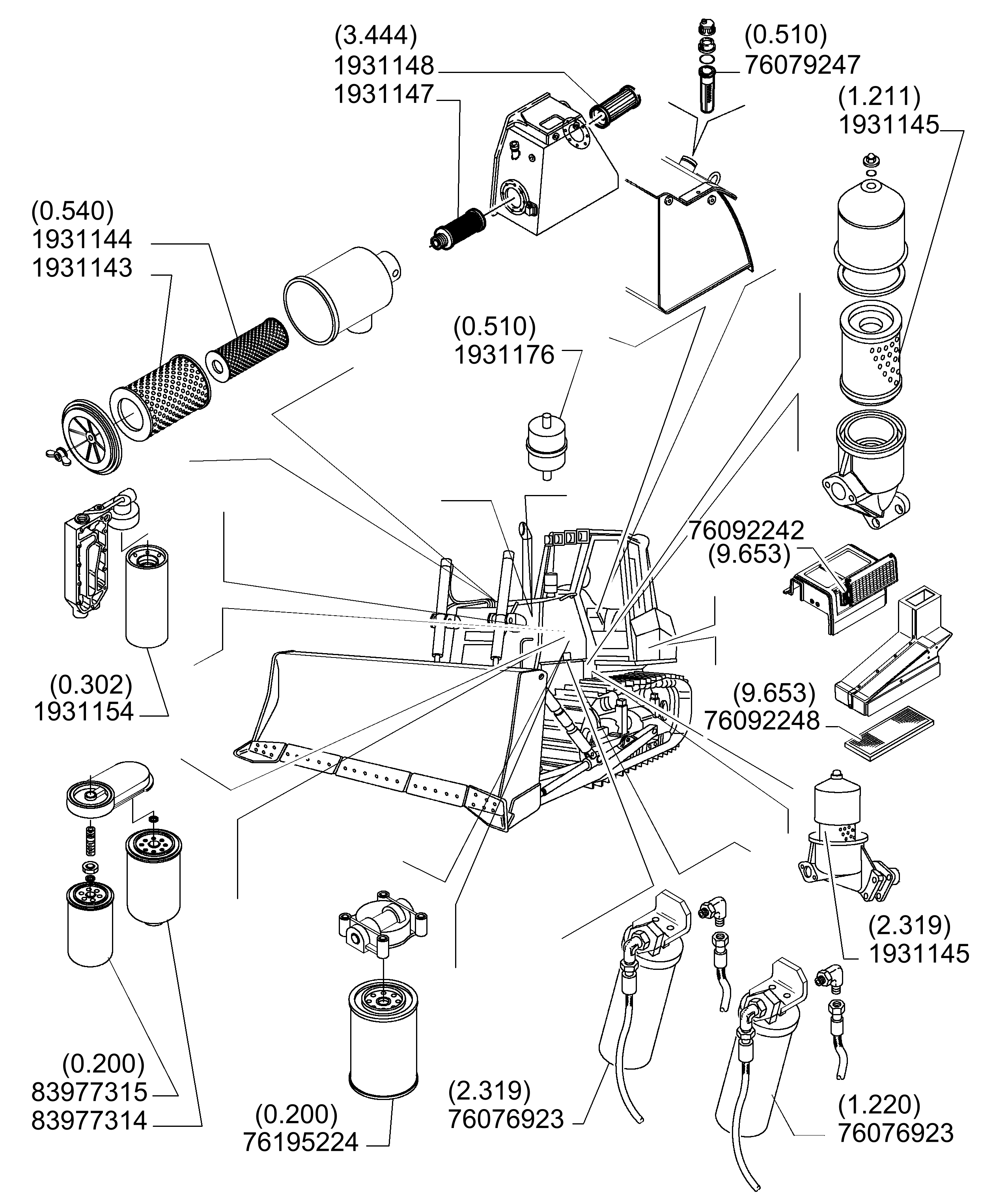 Case IH 1850K TIER 2 CRAWLER DOZER TIER 2 06/02 08/09 Parts Diagrams