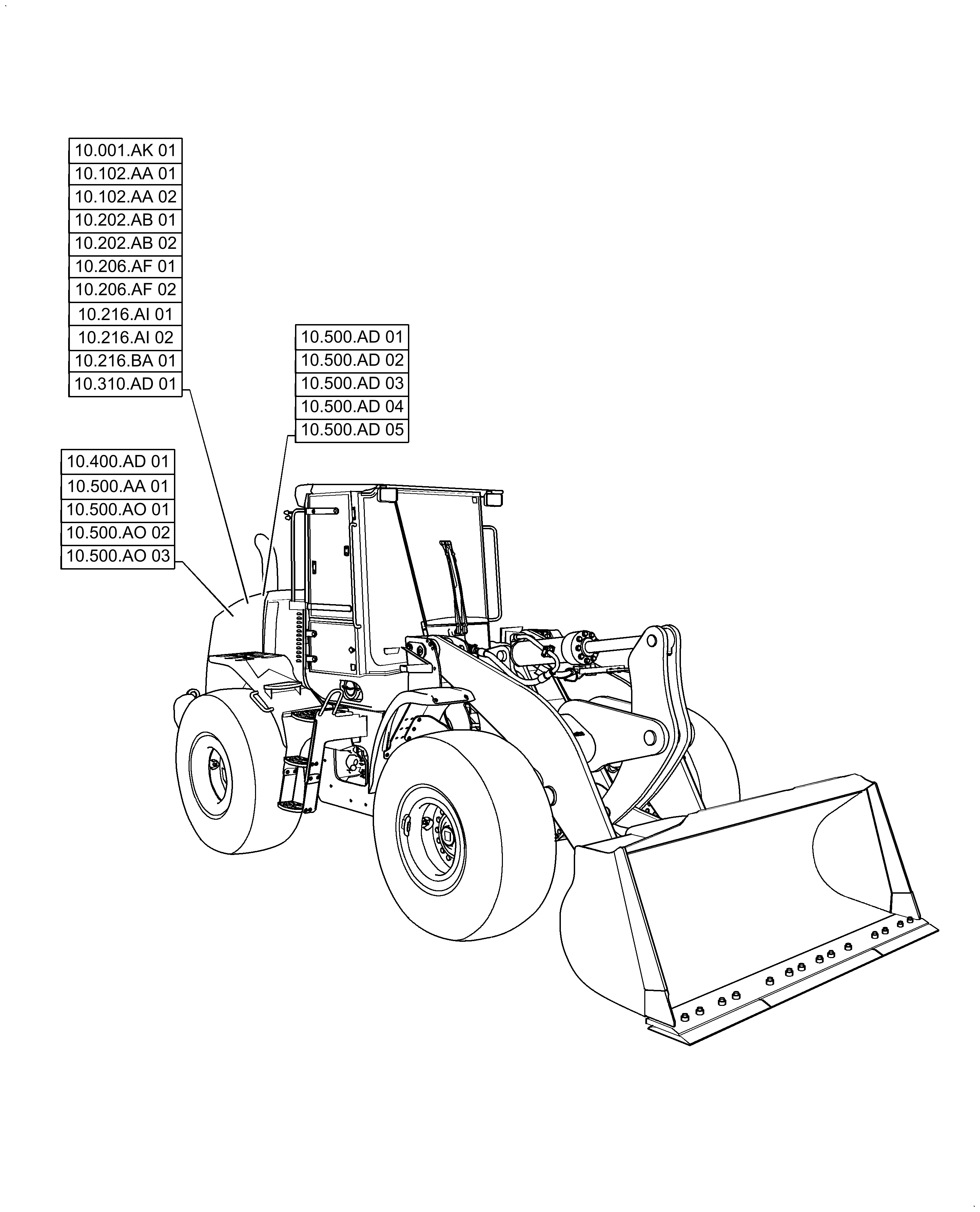 Case IH 521F WHEEL LOADER - TIER 4B (NA) 02/16 10/16 Parts Diagrams