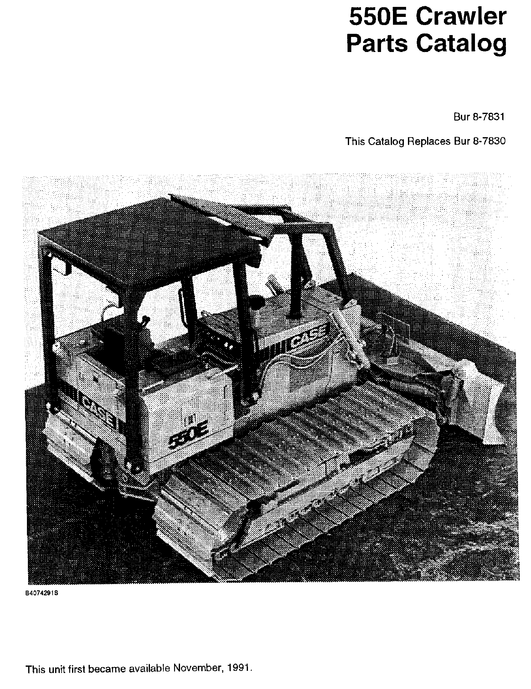 Case IH 550E CASE LONG TRACK CRAWLER TRACTOR 01/92 12/94 Parts Diagrams