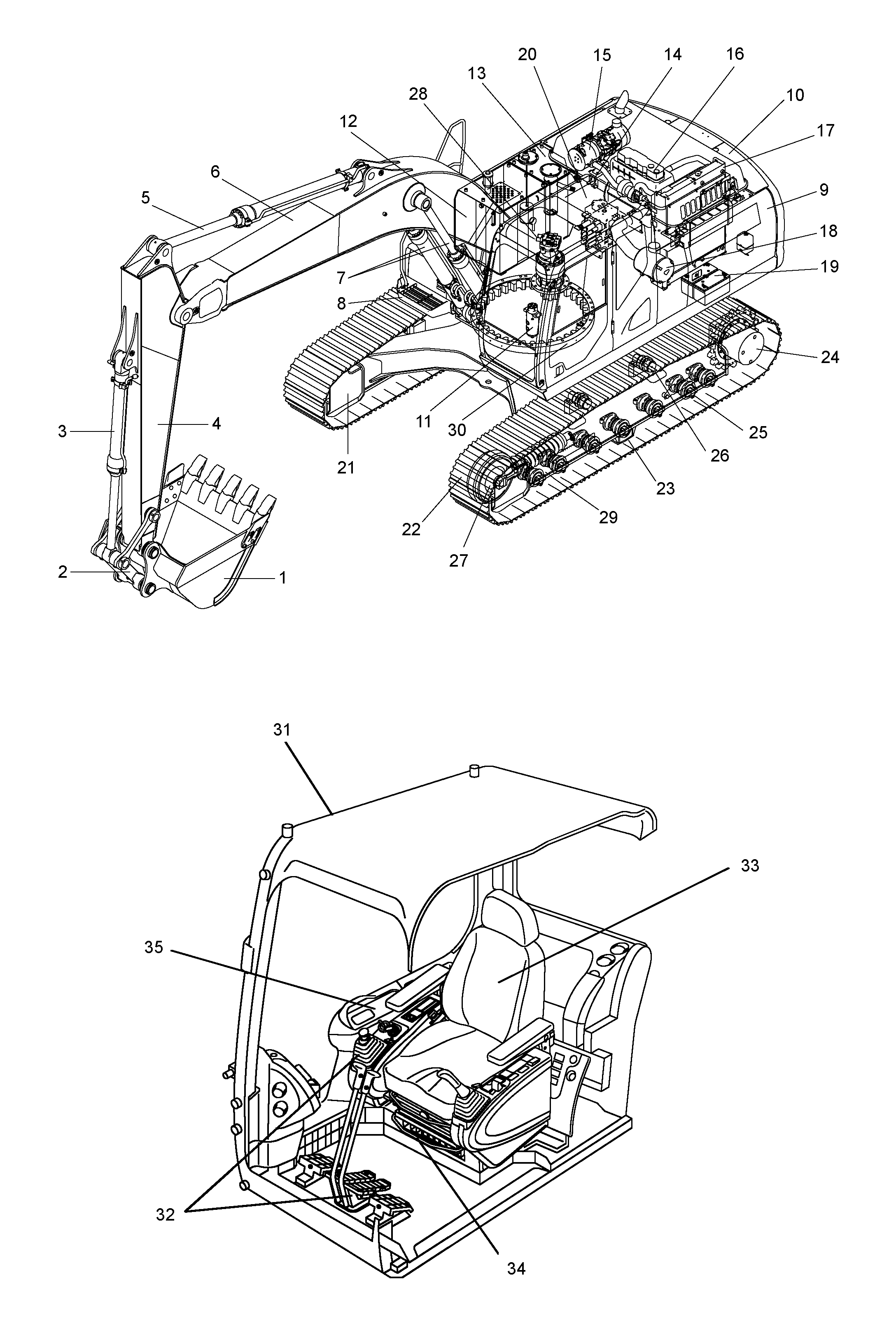 Case IH CX160C CRAWLER EXCAVATOR - TIER 4 (NA) 04/12 05/21 Parts Diagrams