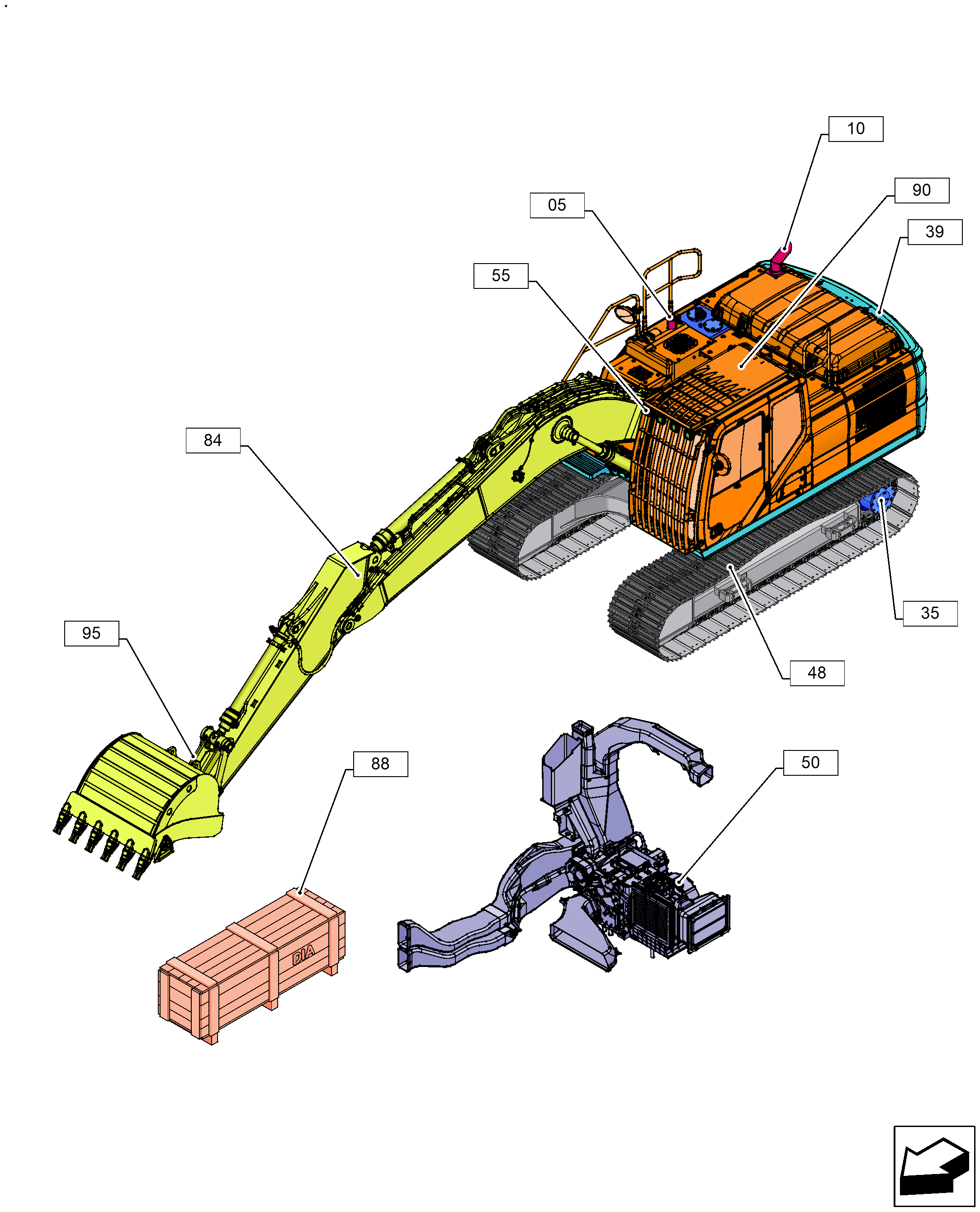 Case IH CX220C CRAWLER EXCAVATOR LONG CARRIAGE HD (ROPS) 03/23 Parts ...
