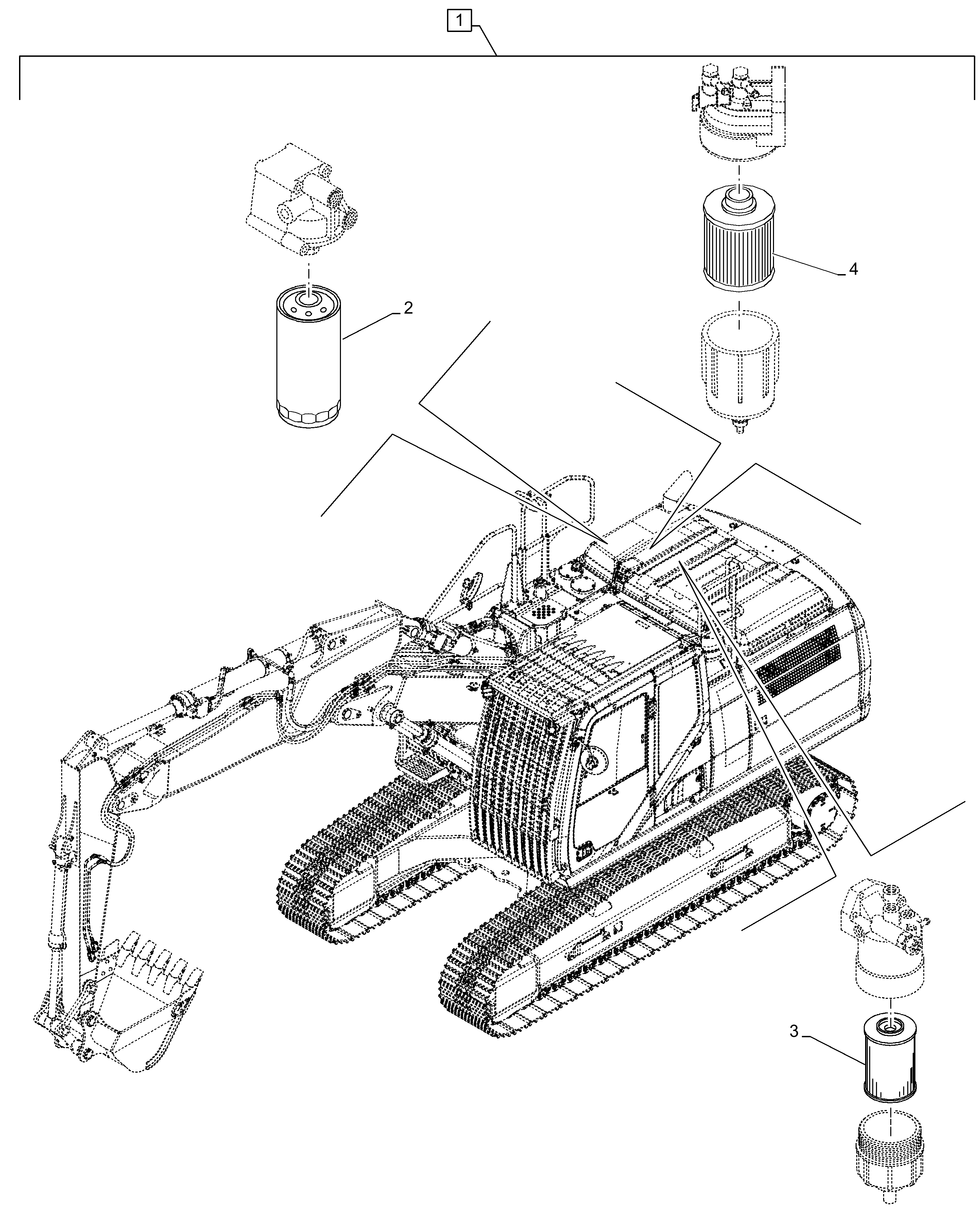 Case IH CX225SR CRAWLER EXCAVATOR TIER 3 (EU) 01/08 09/16 Parts Diagrams
