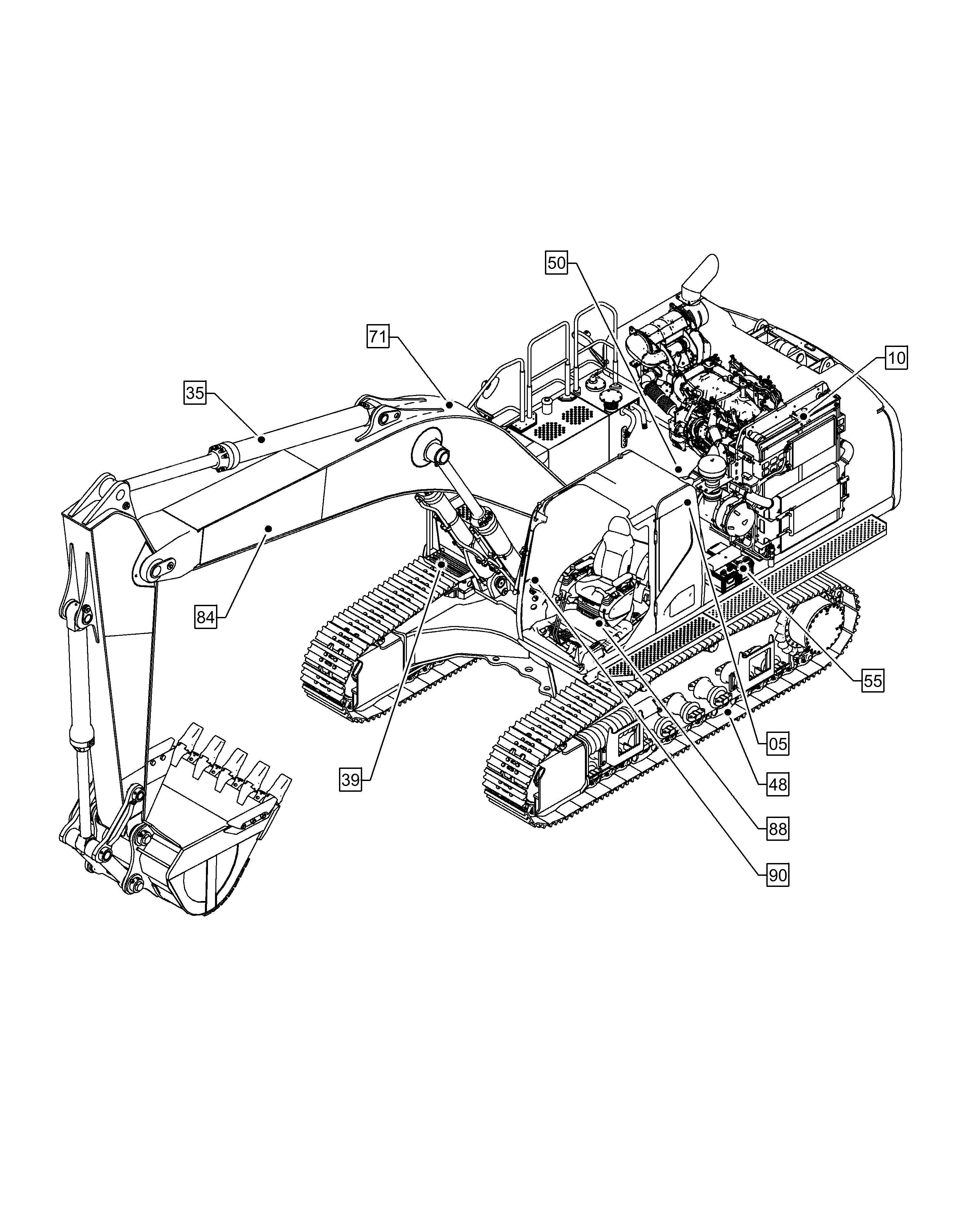 Case IH CX500D LC LONG CARRIAGE - CRAWLER EXCAVATOR - TIER 4B (NA) 01/ ...