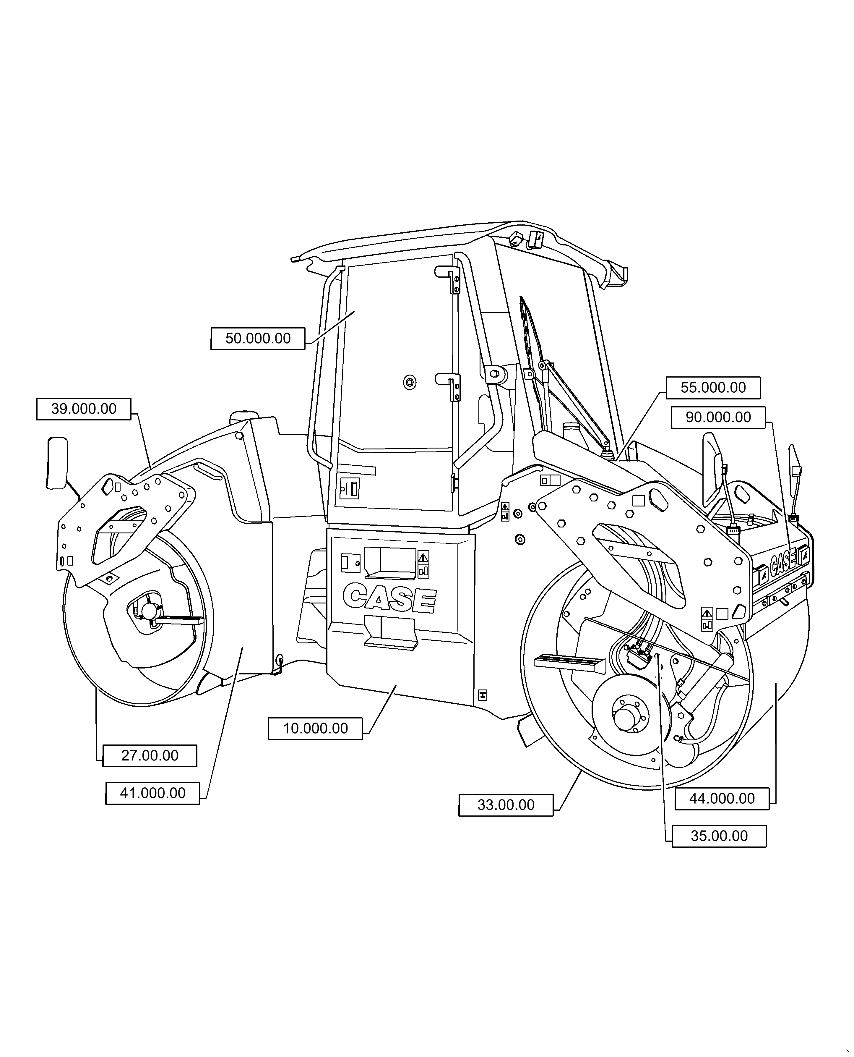 Case IH DV210C VIBRATORY ROLLER 09/14 07/15 Parts Diagrams