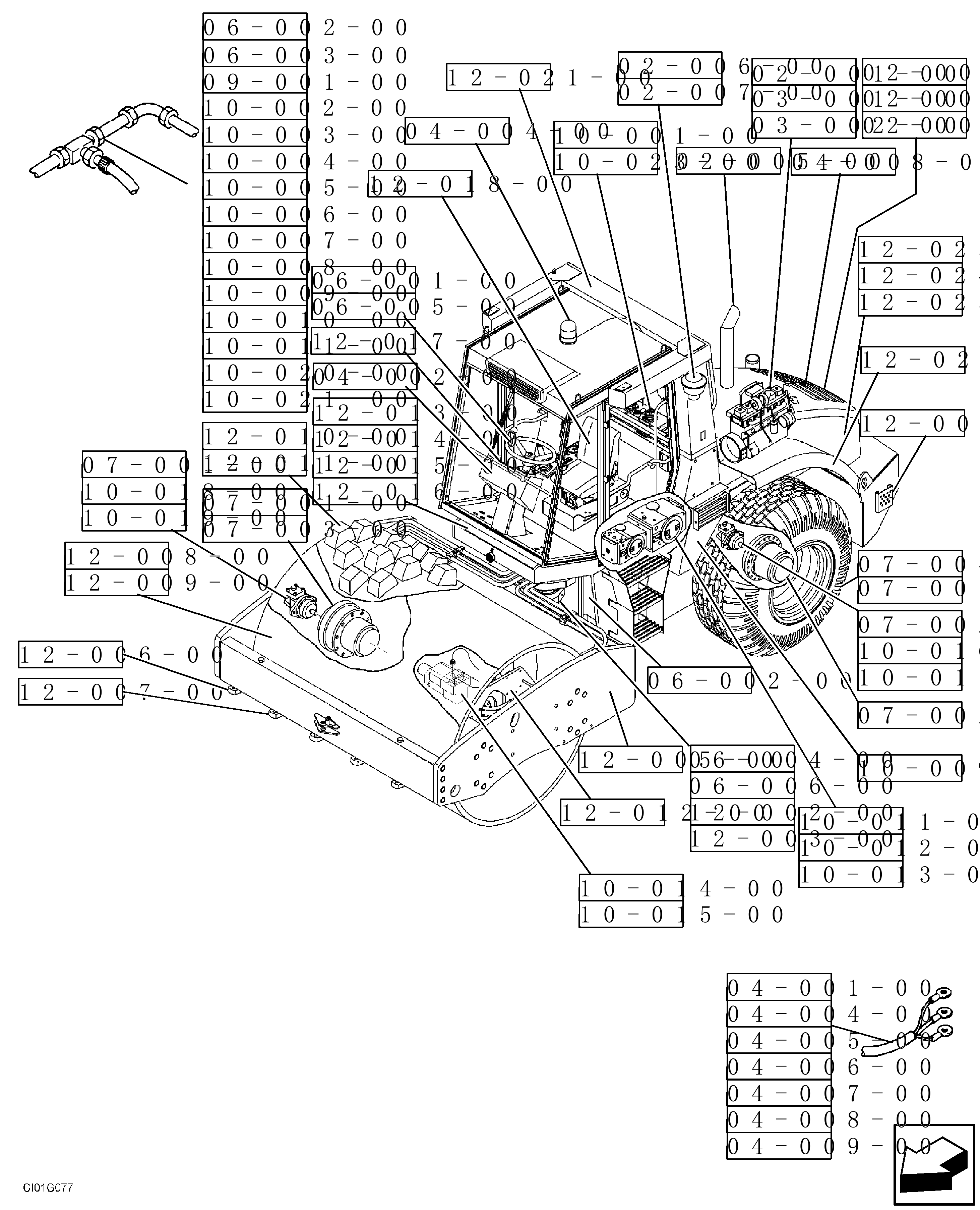Case IH SR8 VIBRATORY ROLLER 07/01 12/03 Parts Diagrams