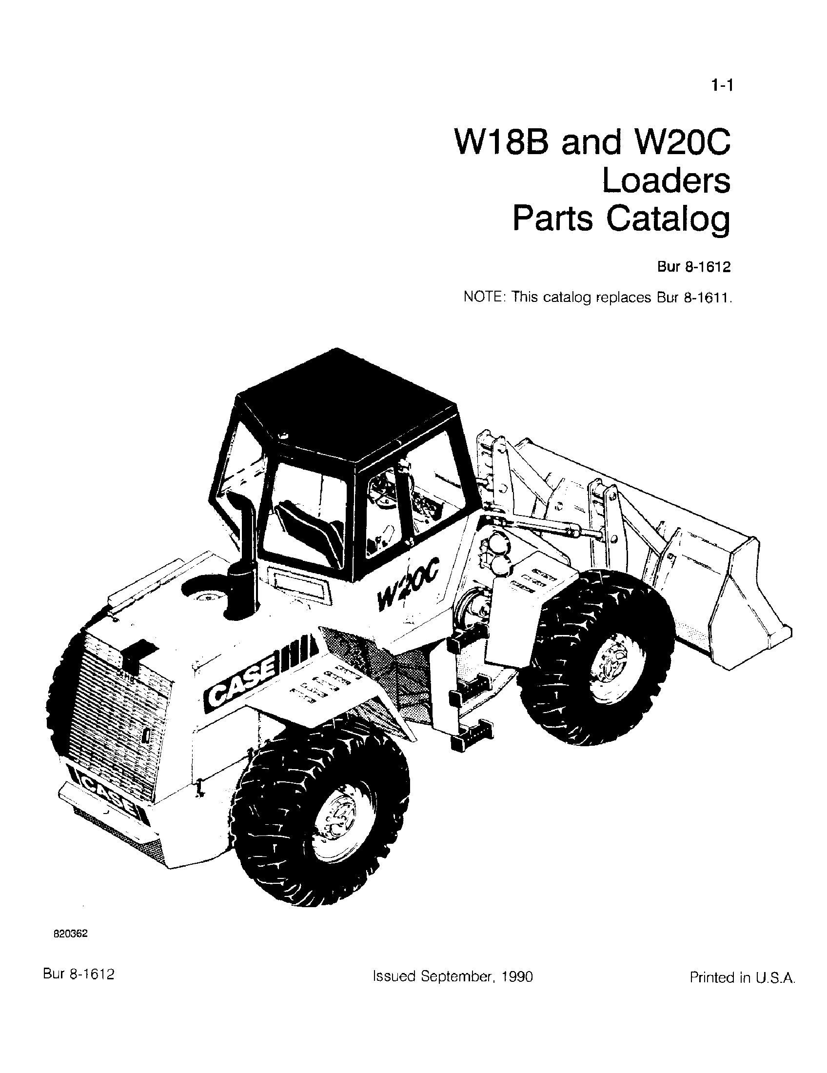 Case IH W18B CASE WHEEL LOADER 01/85 12/88 Parts Diagrams
