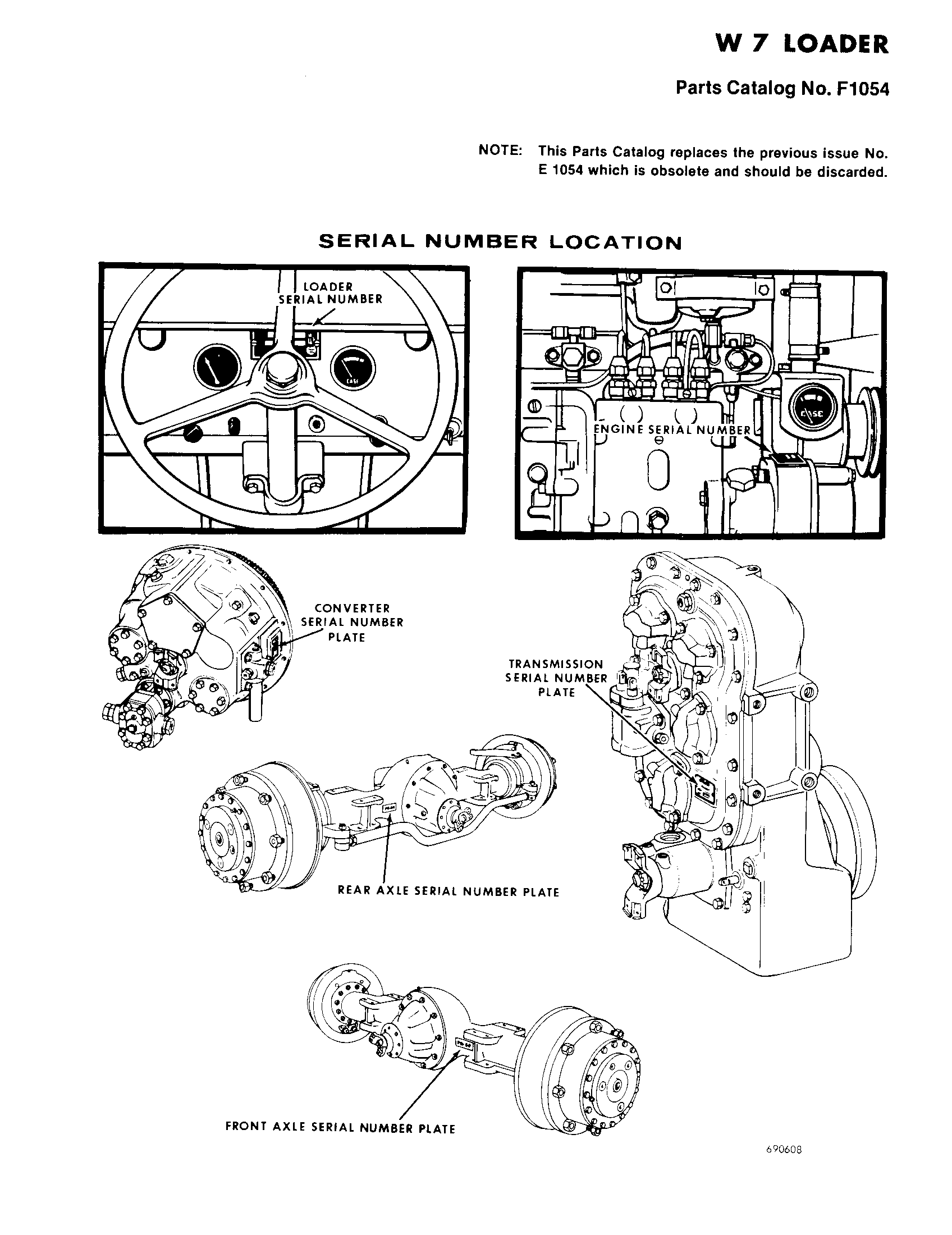 Case IH W7 CASE WHEEL LOADER 01/62 12/68 Parts Diagrams