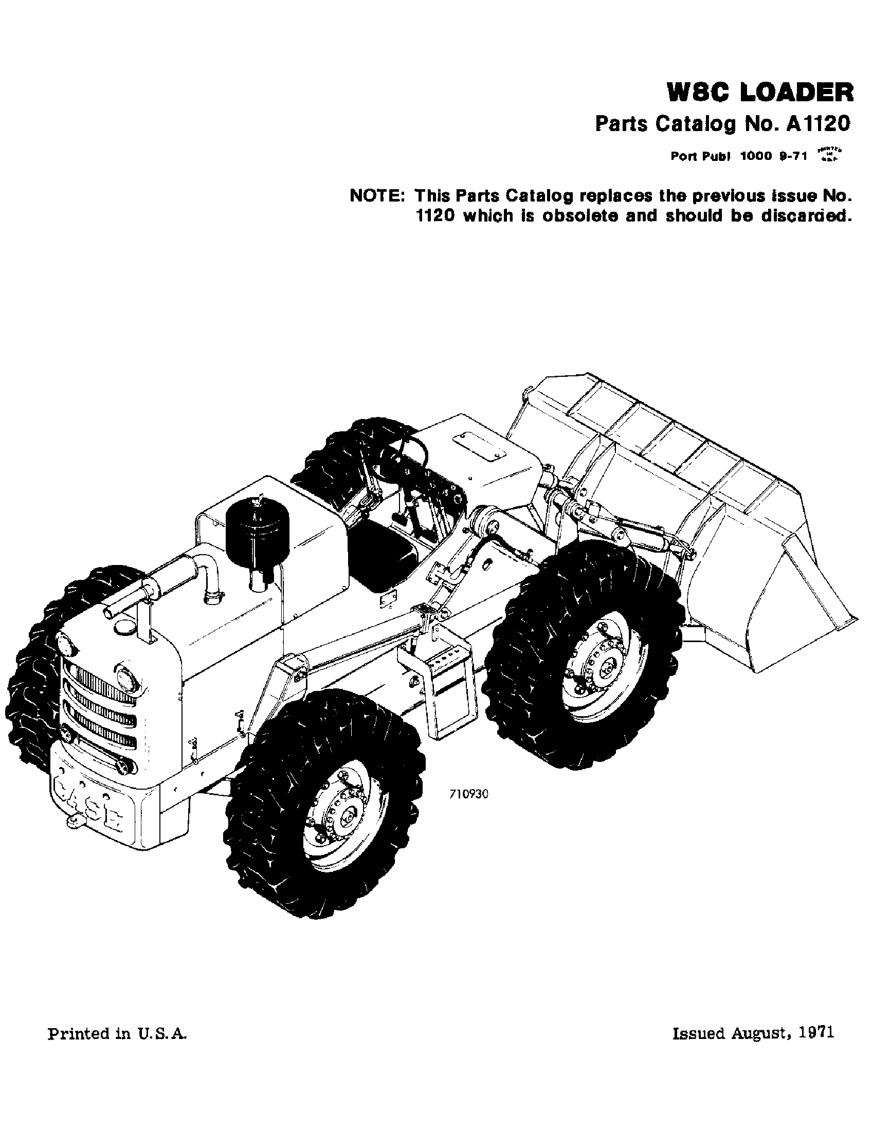 Case IH W8C CASE WHEEL LOADER 01/69 12/69 Parts Diagrams
