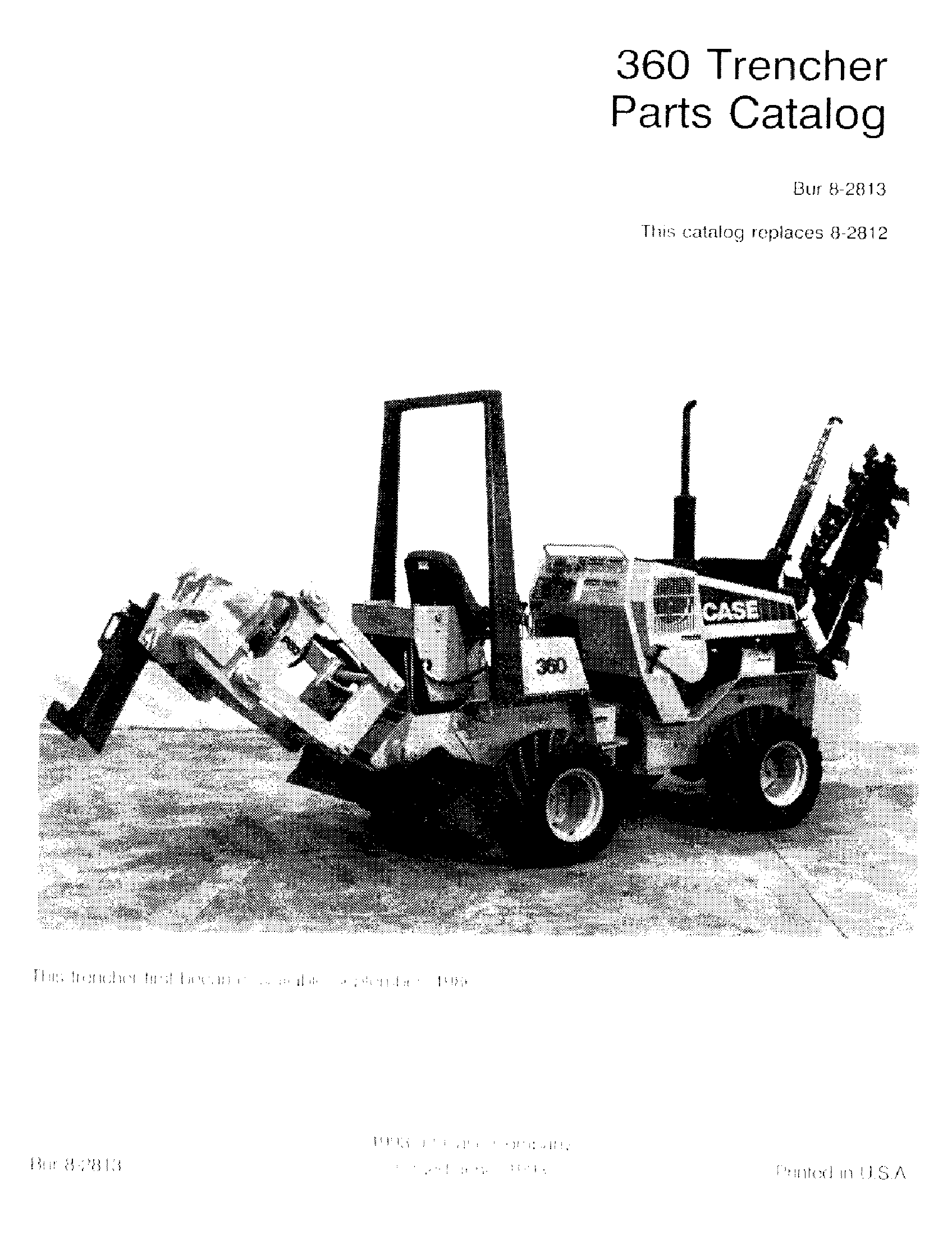 Case IH 360 CASE TRENCHER 01/86 12/04 Parts Diagrams