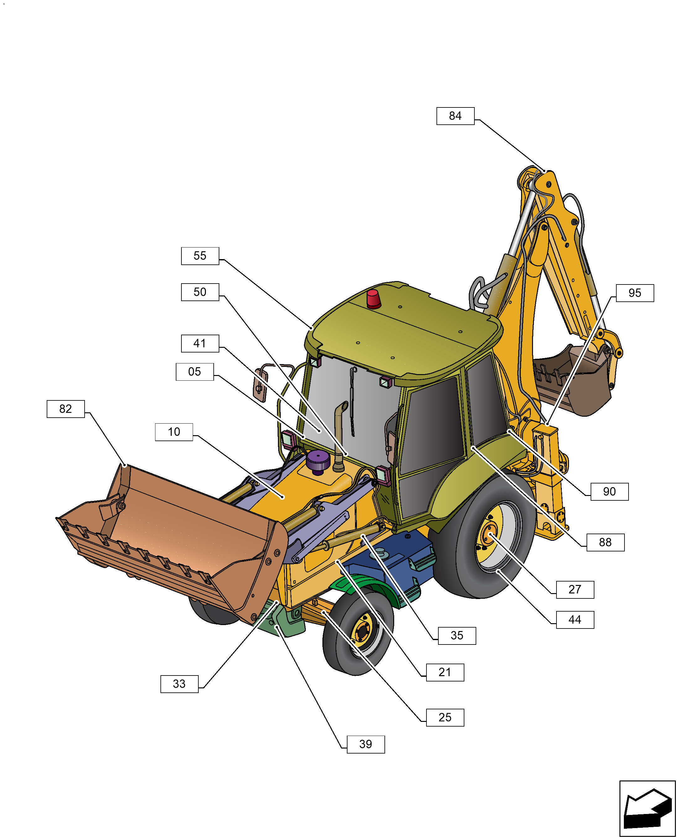 Case IH 570SV TRACTOR LOADER BACKHOE - TIER 3 07/21 Parts Diagrams