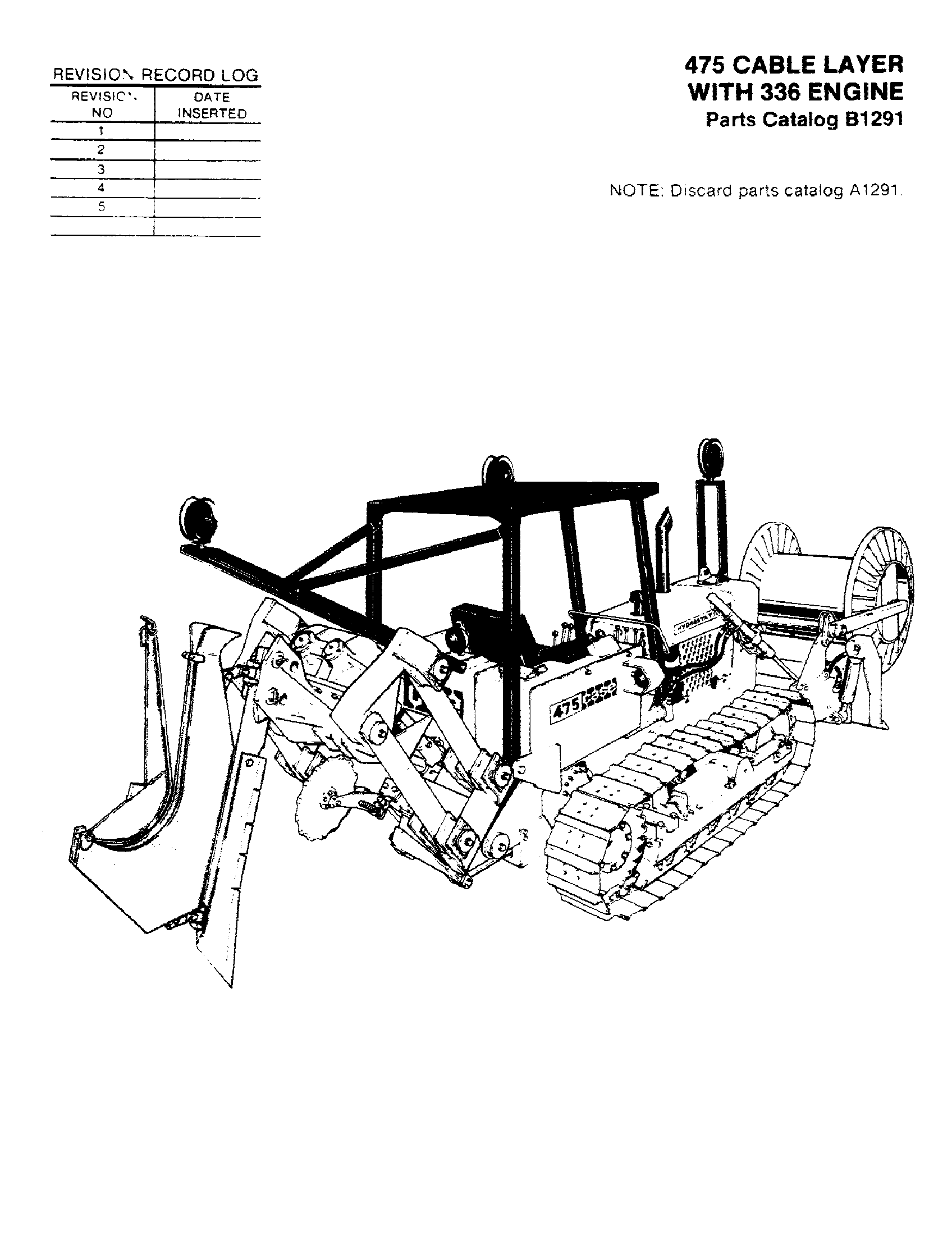 Case IH 475 CASE CABLE LAYER W/336 ENGINE (S/N 3058169 & AFTER) 01/72 ...
