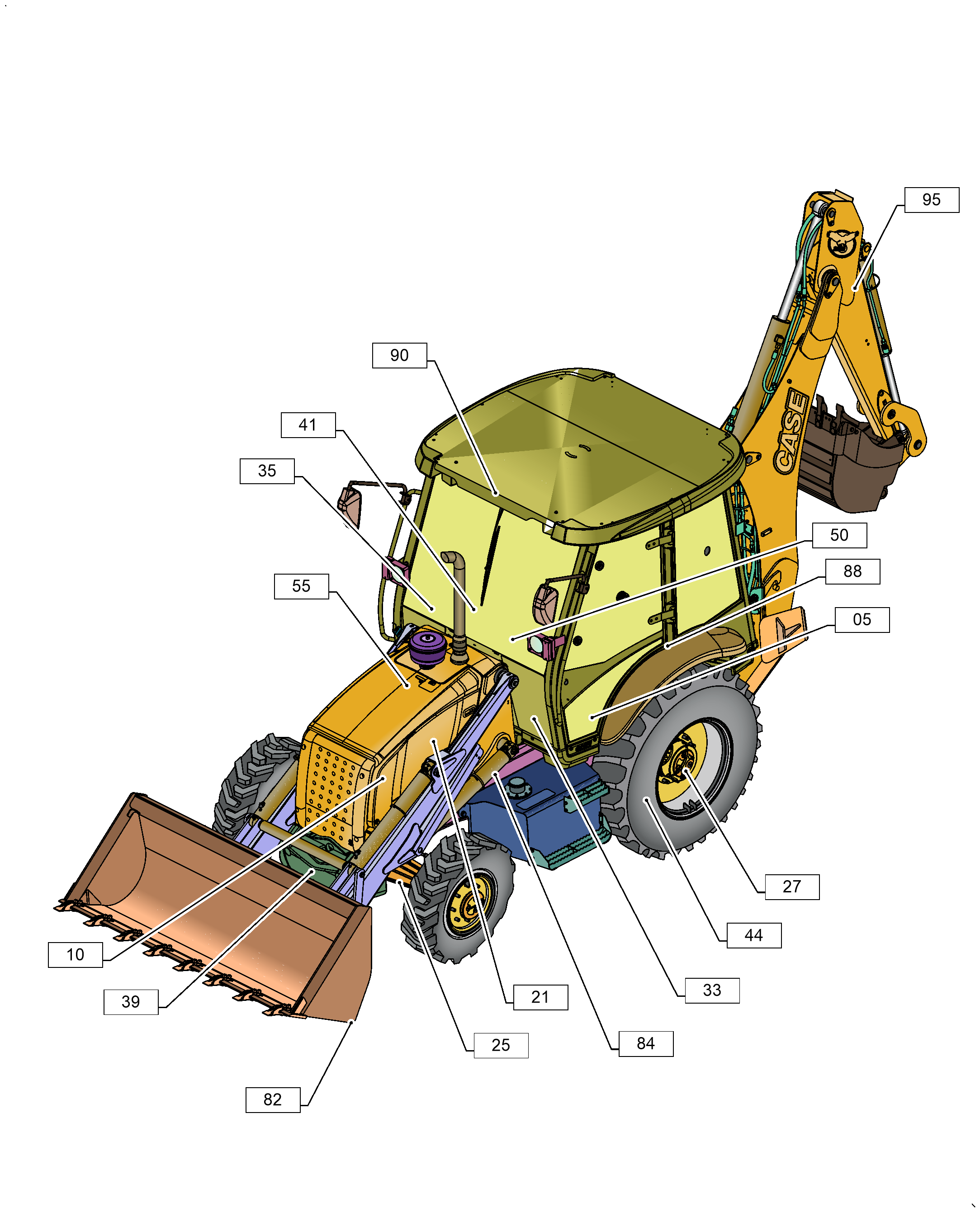 Case IH 575N EP BACKHOE LOADER - TIER 4B 04/21 Parts Diagrams