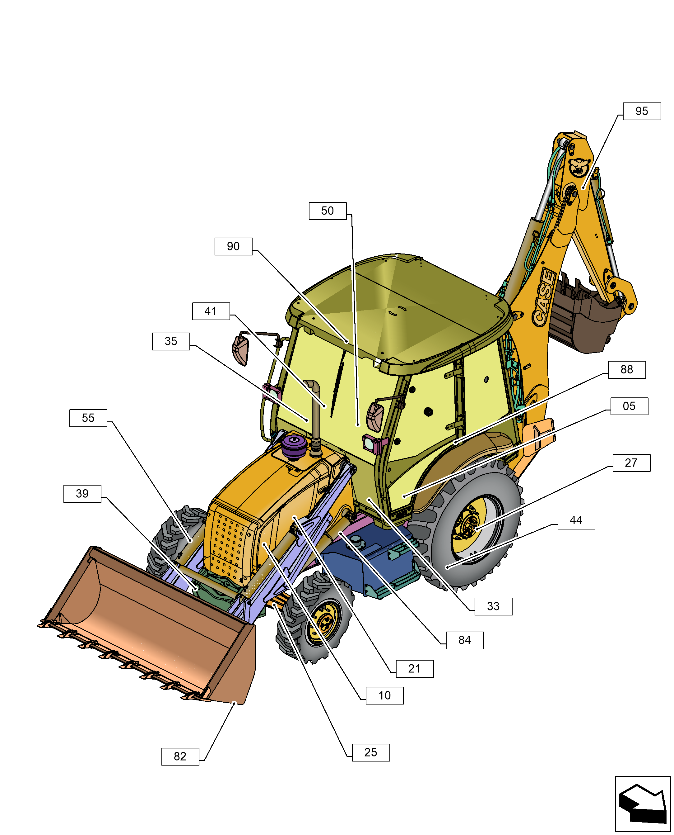Case IH 575N EP BACKHOE LOADER (PILOT CONTROL) - TIER 4B 12/22 Parts ...