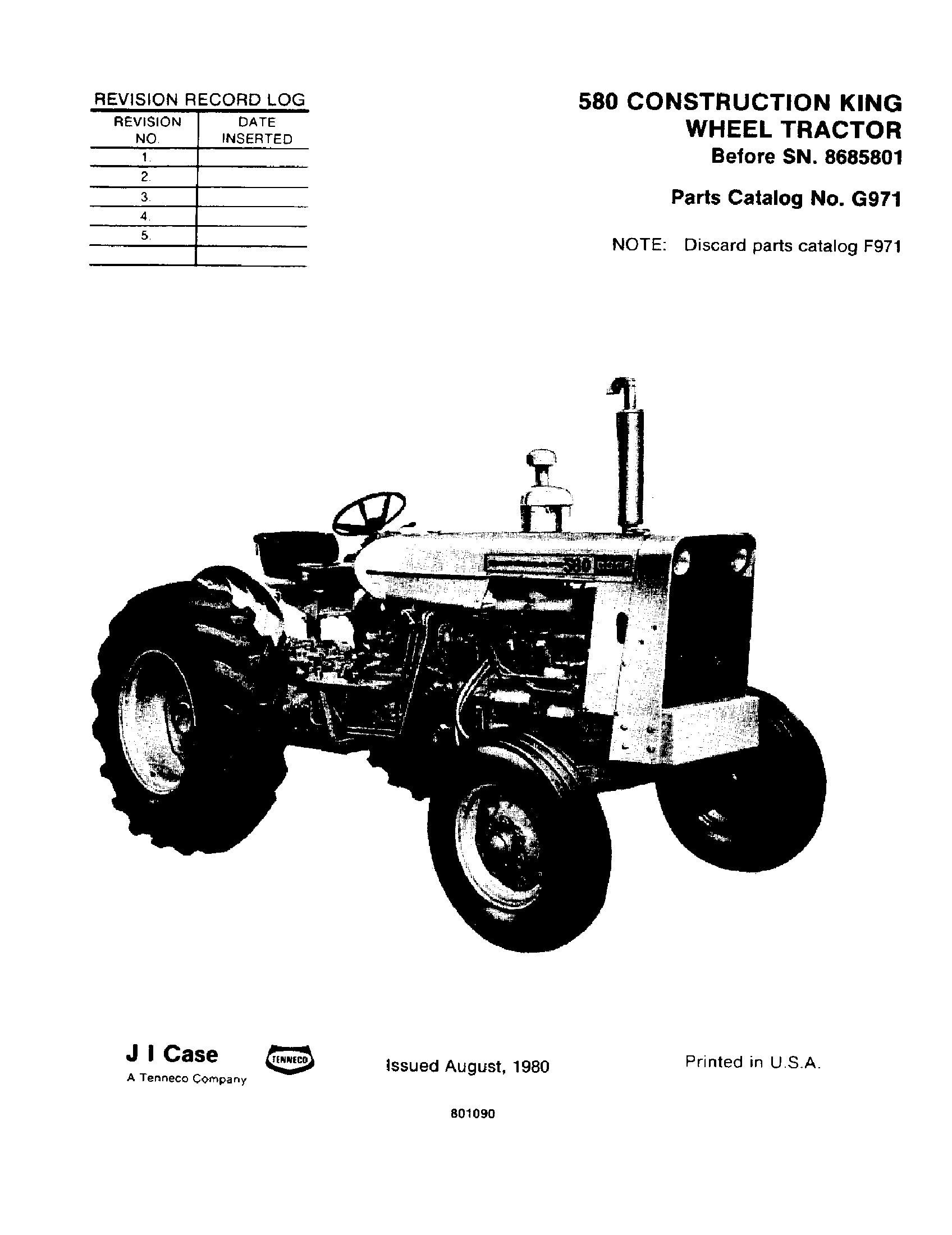 Case IH 580 CASE CONSTRUCTION KING TRACTOR (BSN 8685800) (NORTH AMERICA ...