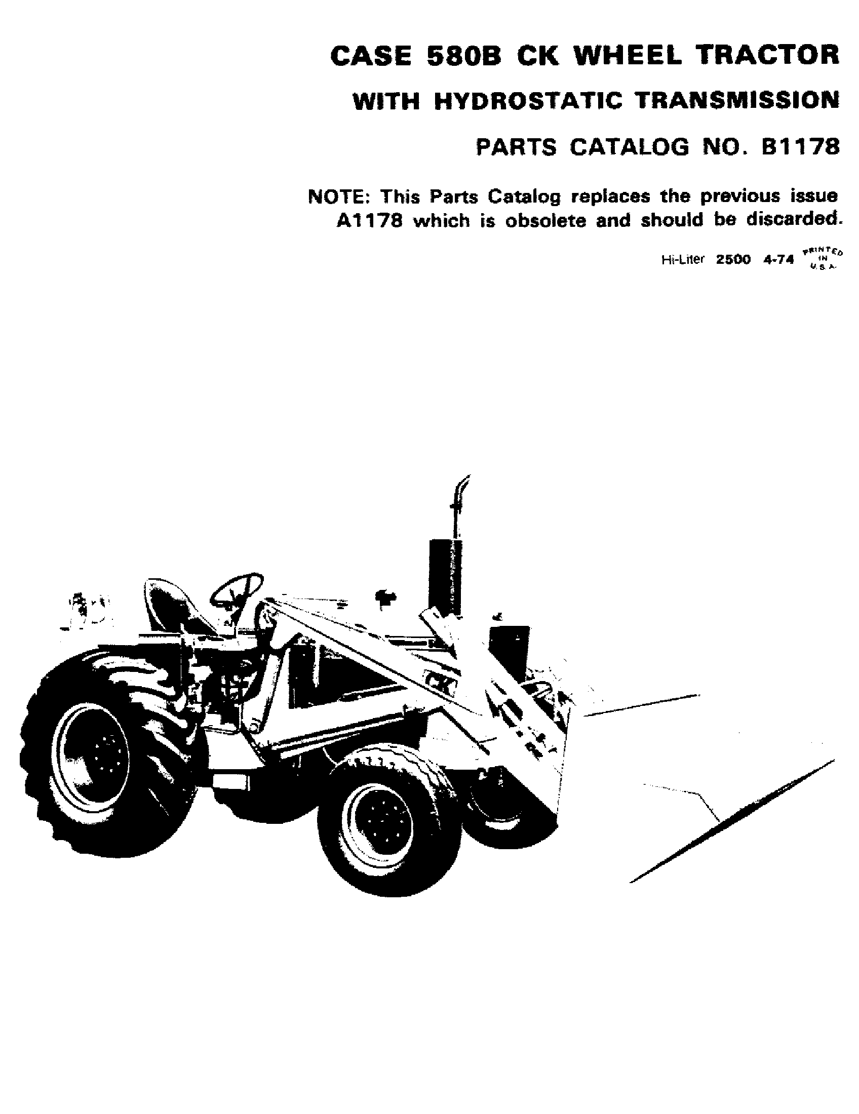 Case IH 580B CASE CONSTRUCTION KING WHEEL TRACTOR W/HYDROSTATIC ...