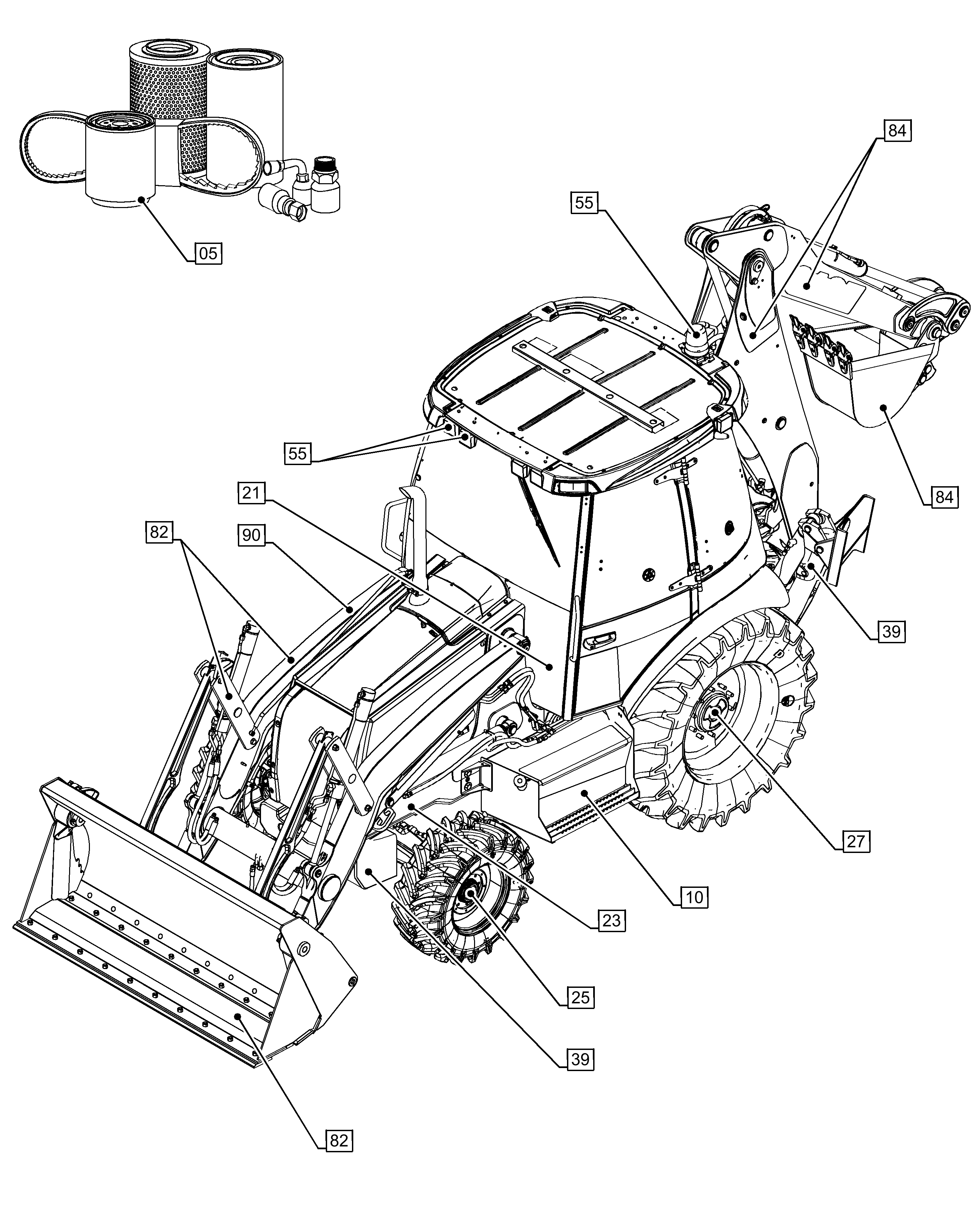 Case IH 580N BACKHOE LOADER - TIER 3 NRC 03/15 10/16 Parts Diagrams