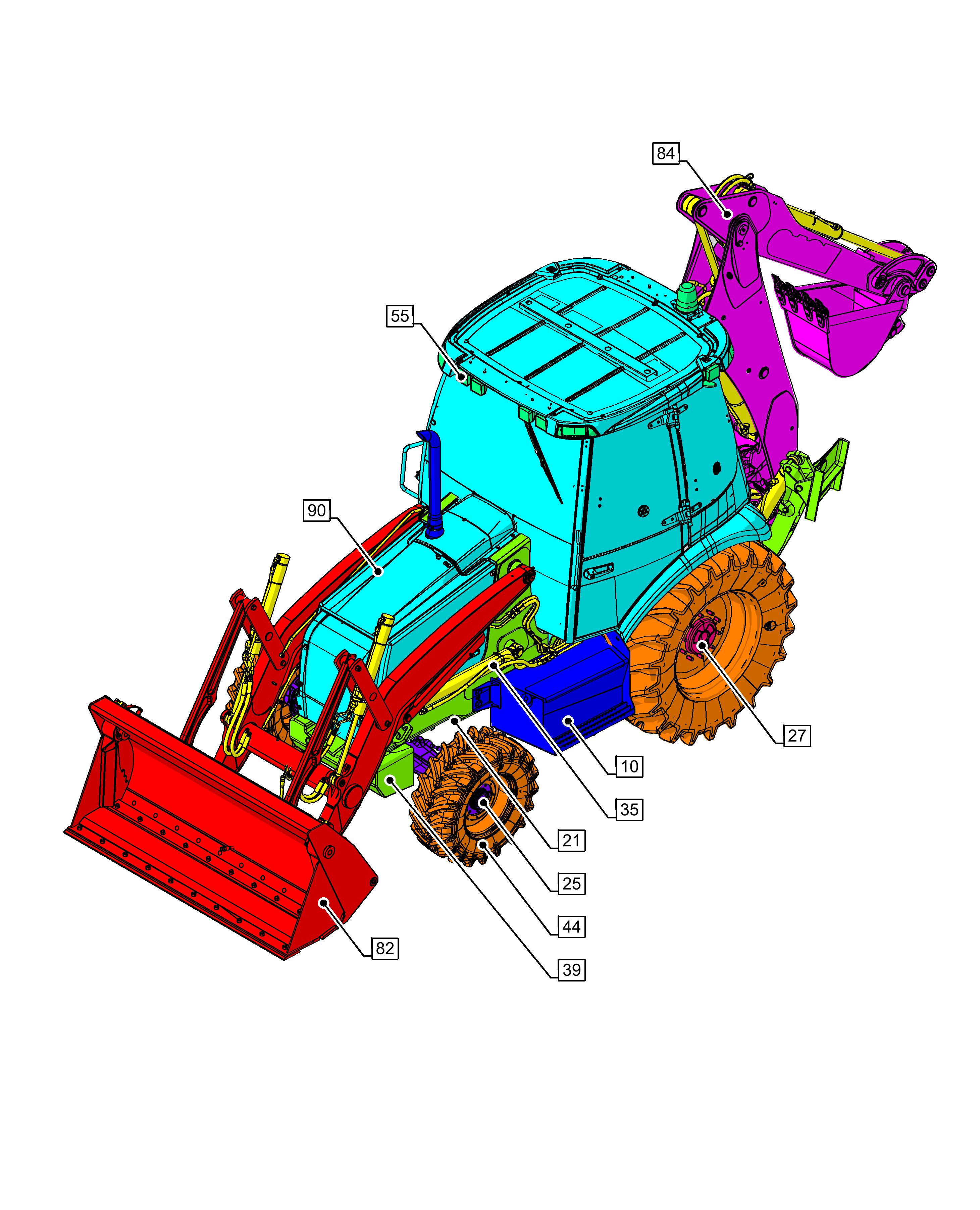 Case IH 580N EP BACKHOE LOADER, 4WD - TIER 4B - MY18 10/17 10/18 Parts ...