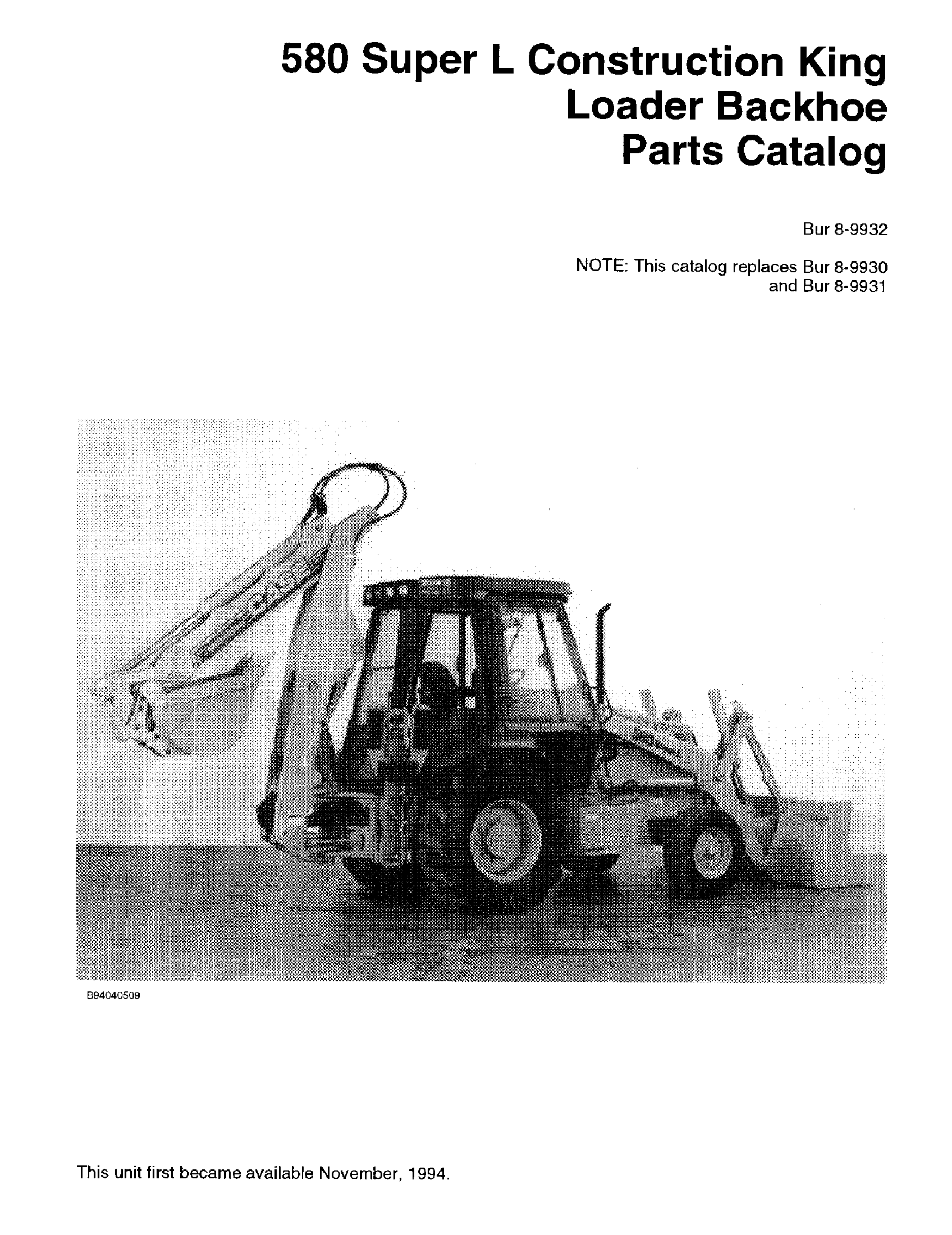 Case IH 580SL LOADER BACKHOE - BSN JJG0239361 05/98 12/00 Parts Diagrams