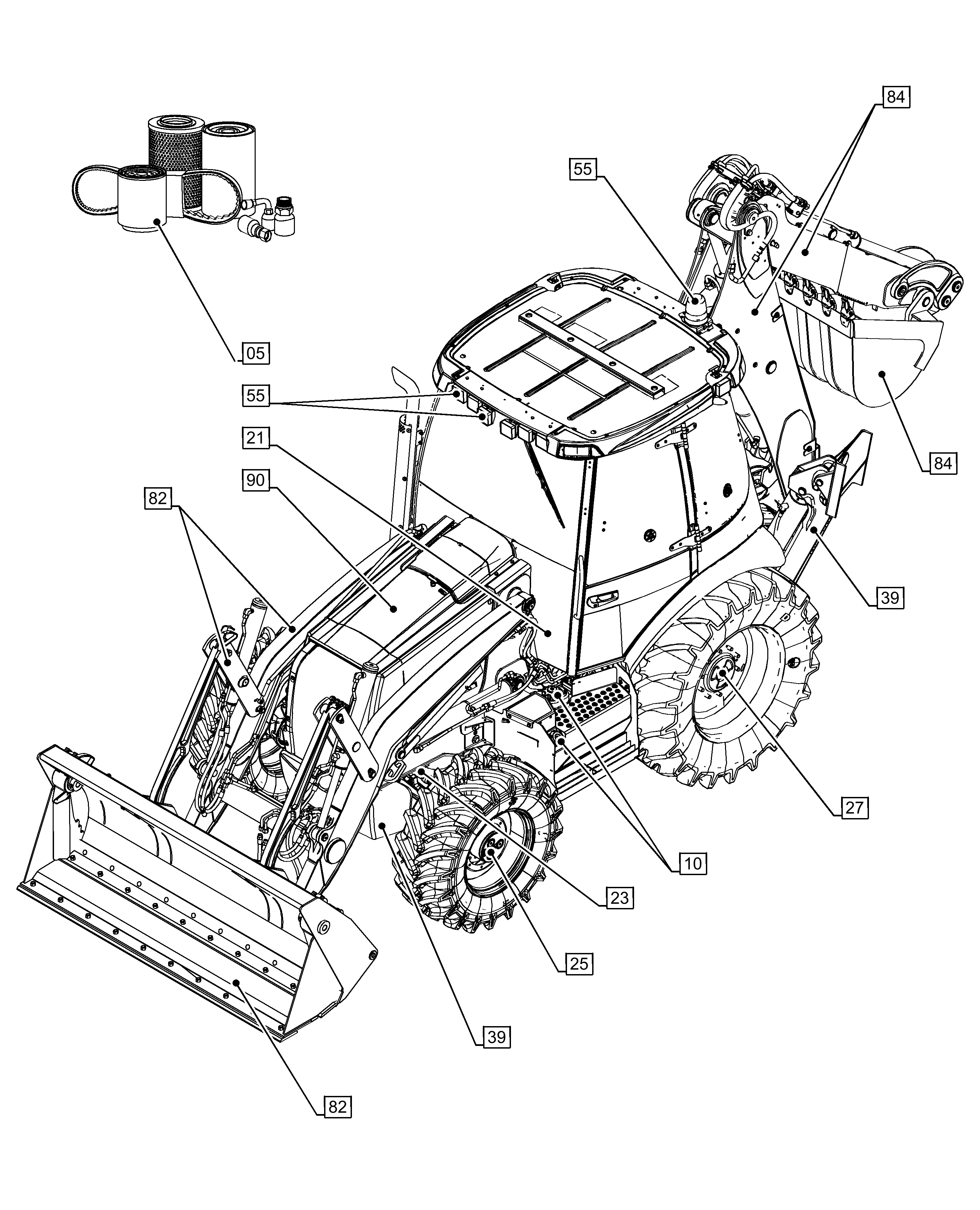 Case IH 580SN BACKHOE LOADER - TIER 4B 02/15 10/16 Parts Diagrams