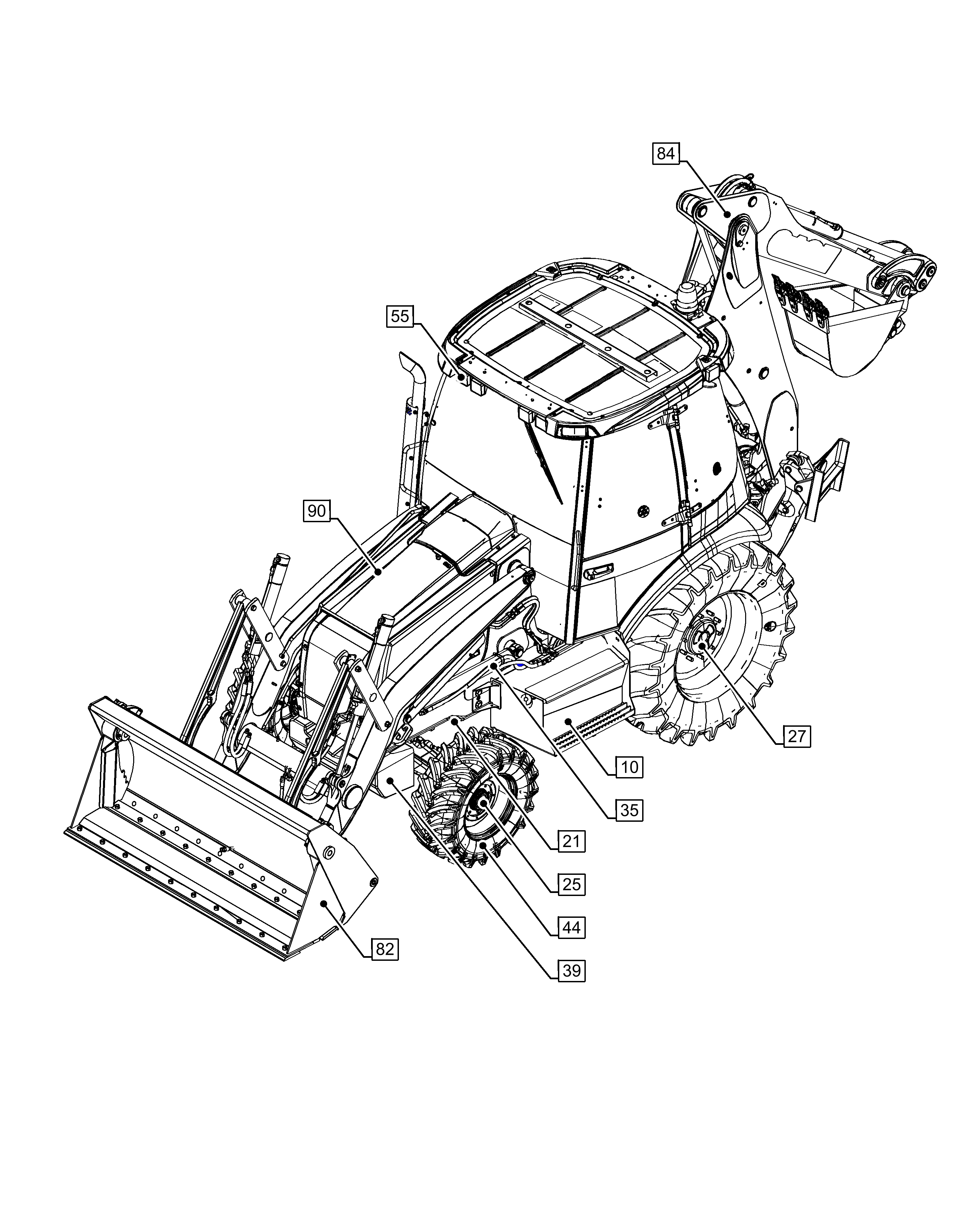 Case IH 580SN BACKHOE LOADER, 2WD - TIER 4B - MY19 11/18 Parts Diagrams