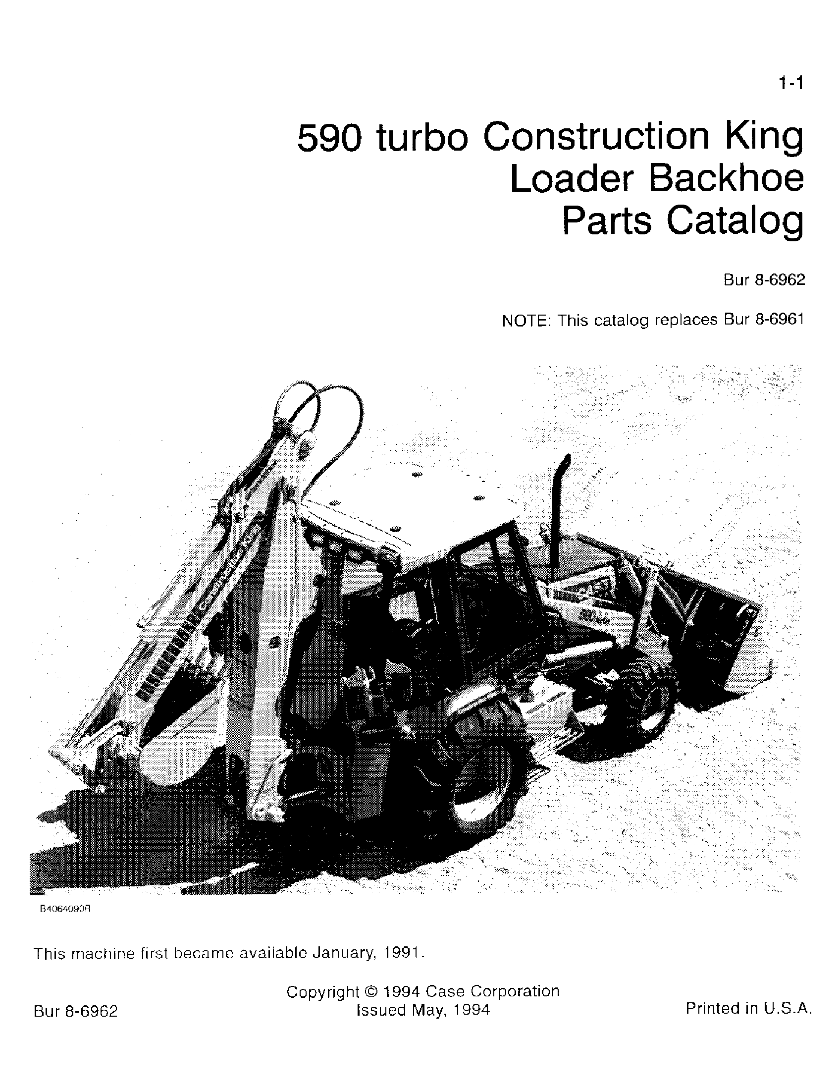 Case IH 590 TURBO LOADER BACKHOE 01/88 08/07 Parts Diagrams