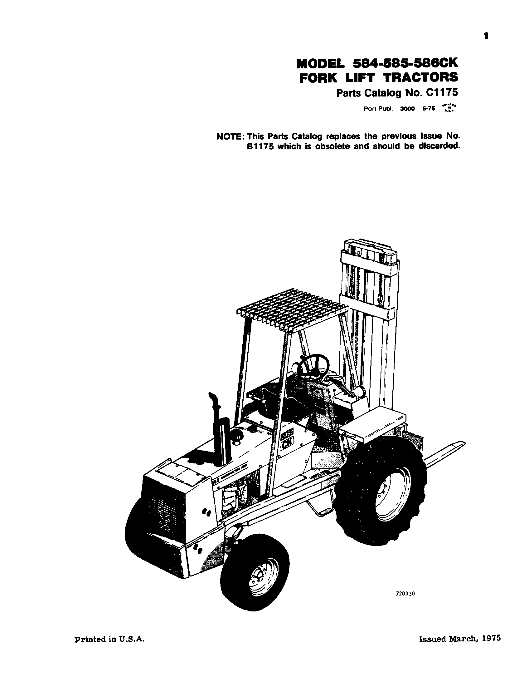 Case IH 585 CASE CONSTRUCTION KING FORKLIFT TRACTOR 01/80 12/05 Parts ...