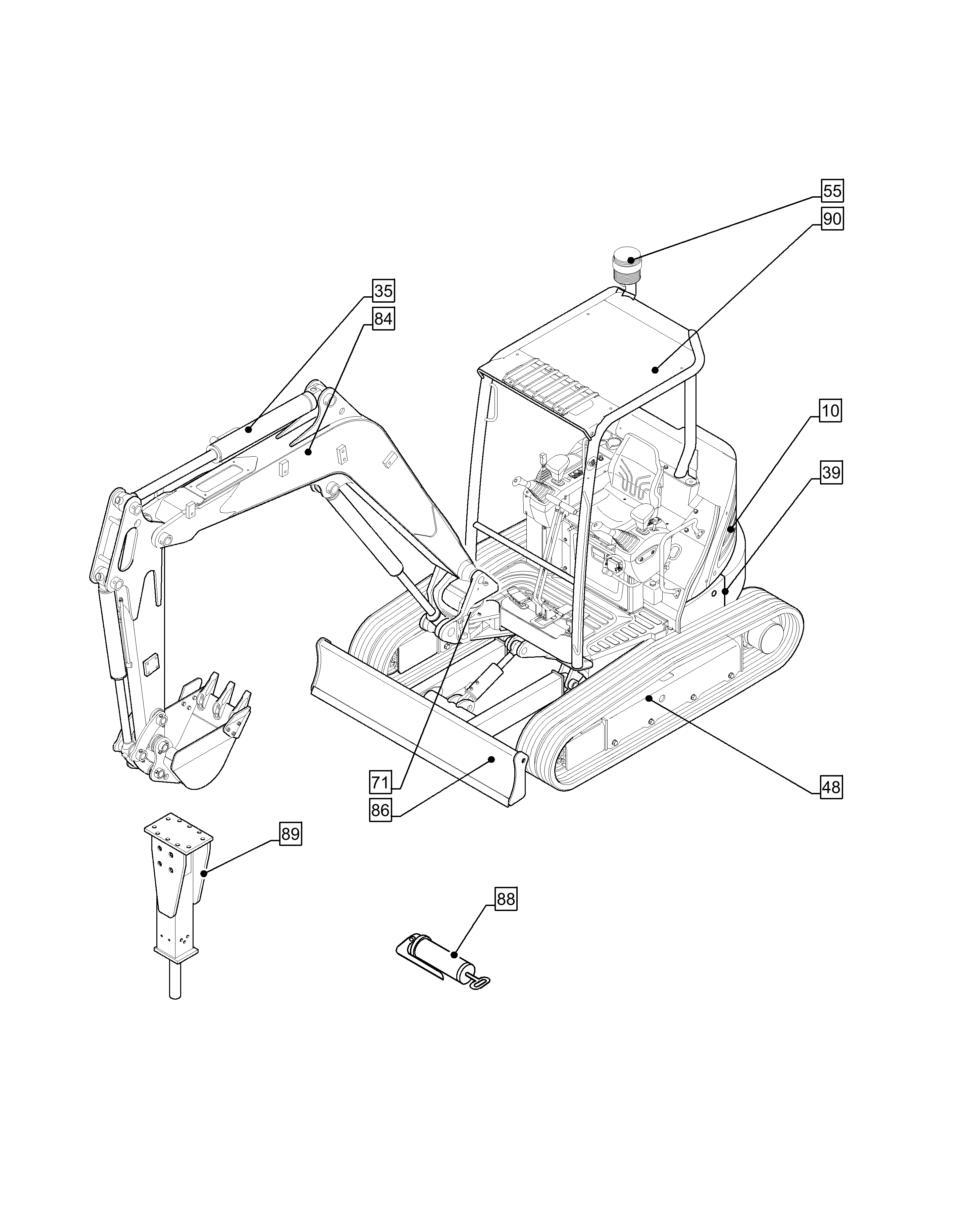 Case IH CX33C MINI CRAWLER EXCAVATOR, CANOPY - TIER 4 02/17 03/20 Parts ...