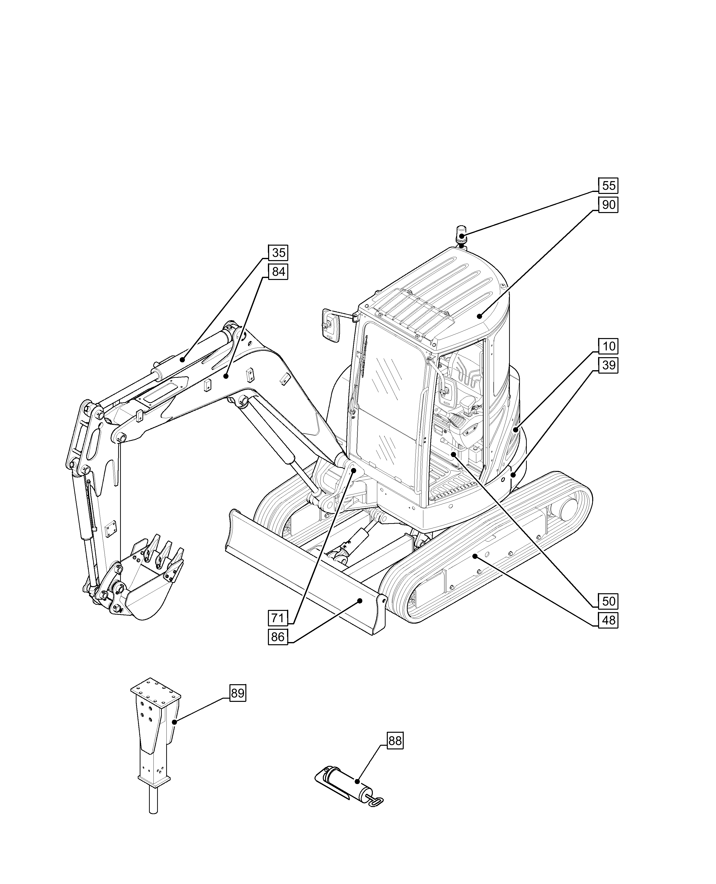 Case IH CX37C MINI CRAWLER EXCAVATOR, CAB - TIER 4 01/17 03/20 Parts ...