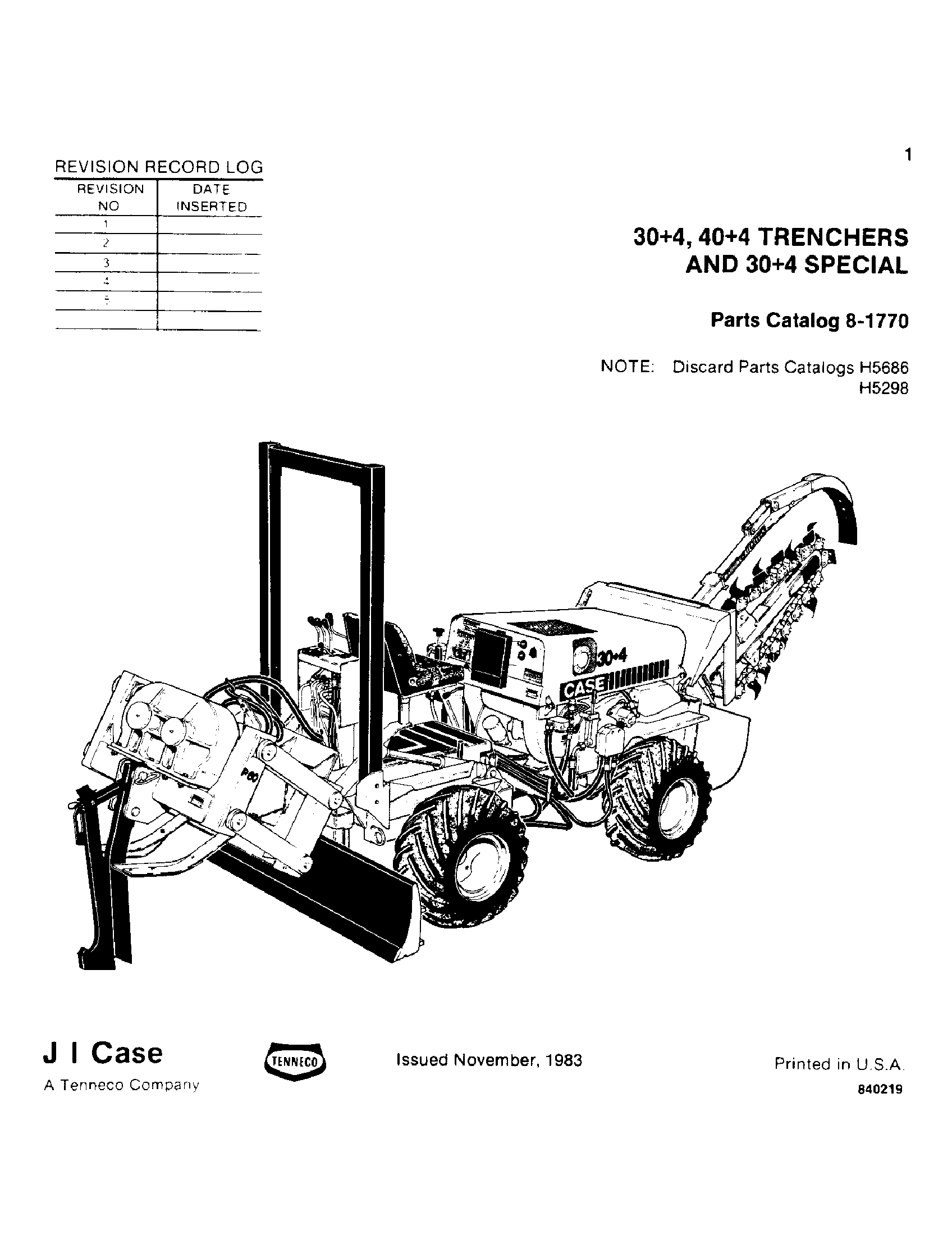 Case IH P60 DAVIS FLEETLINE 30+4 TRENCHER 01/70 12/88 Parts Diagrams