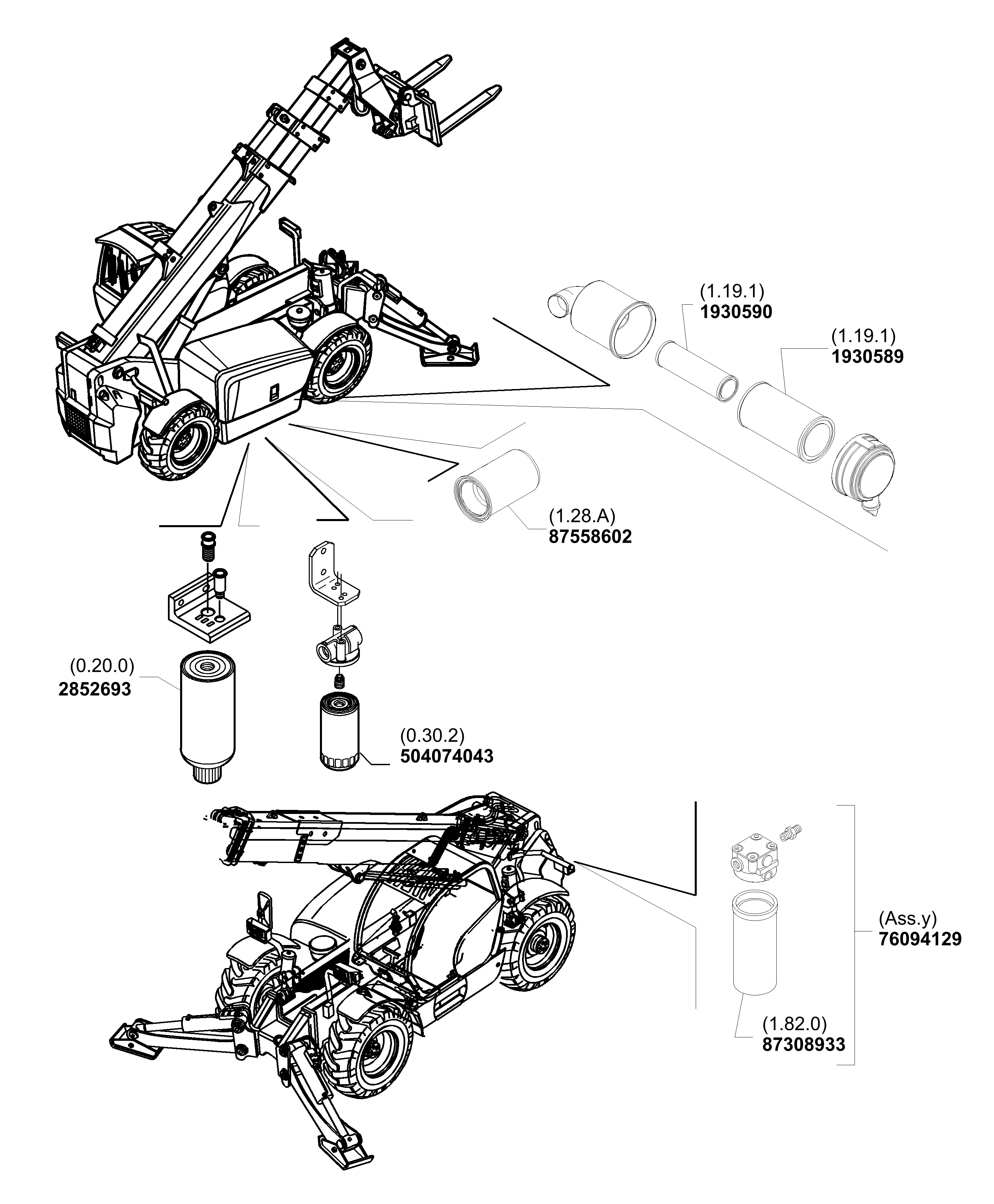 Case IH TX1055 TELEHANDLER 01/08 09/14 Parts Diagrams
