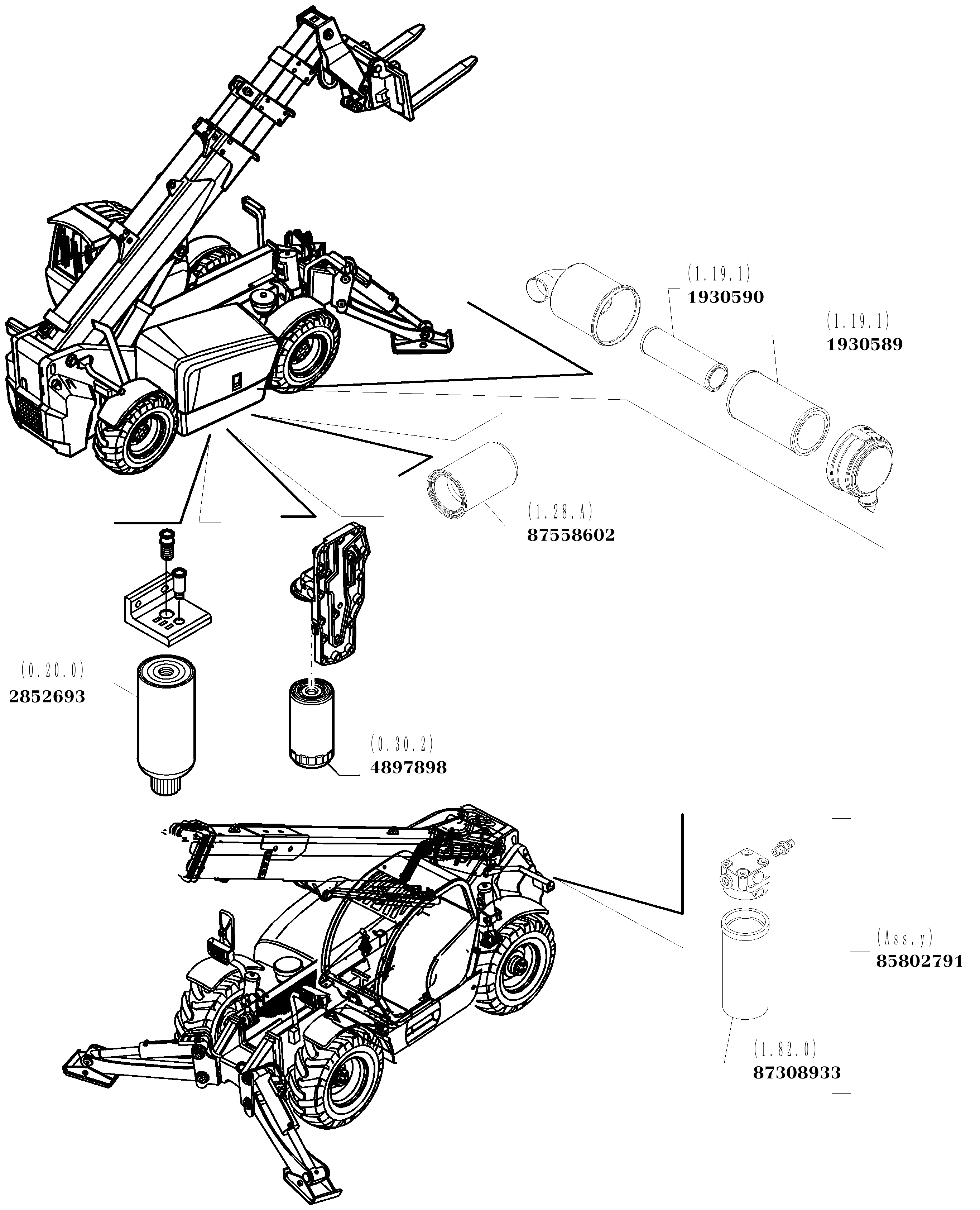Case IH TX945 TELEHANDLER 05/06 12/15 Parts Diagrams