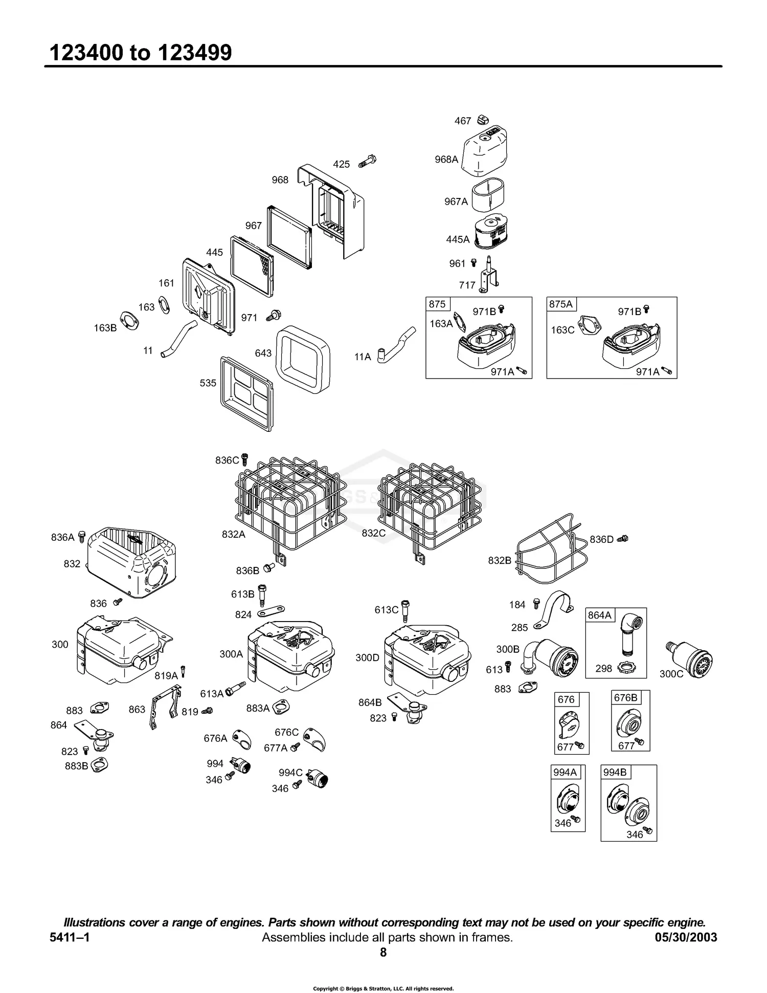 Briggs & Stratton 123432-0136-e1 Parts Diagrams