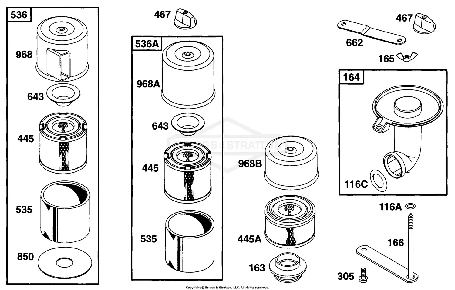 Briggs & Stratton 171432-0534-01 Parts Diagrams